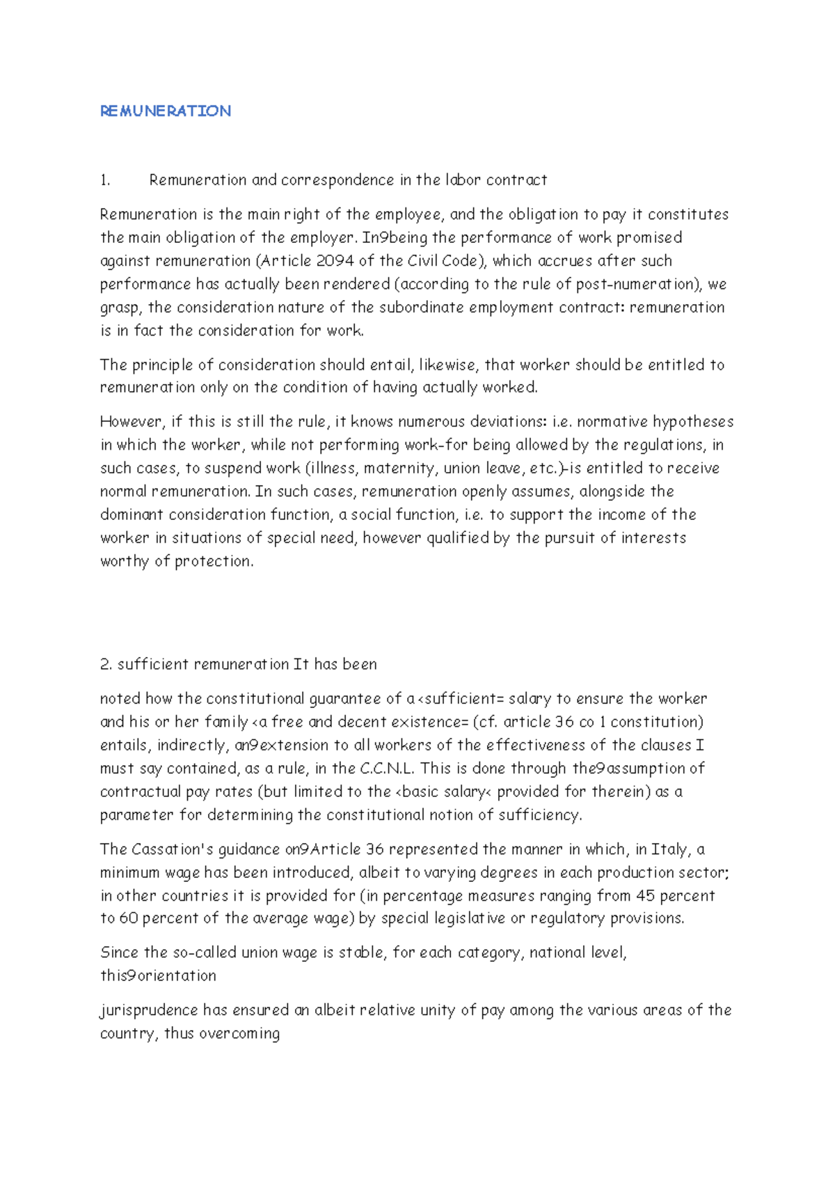 Remuneration 1 - Summaries Labor law University of Memphis ...