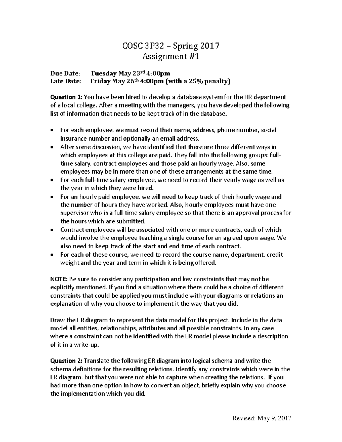Cosc3p32a1 Assignment 1 Revised May 9 2017 Cosc 3p32 Spring 20 17 Assignment Due Date