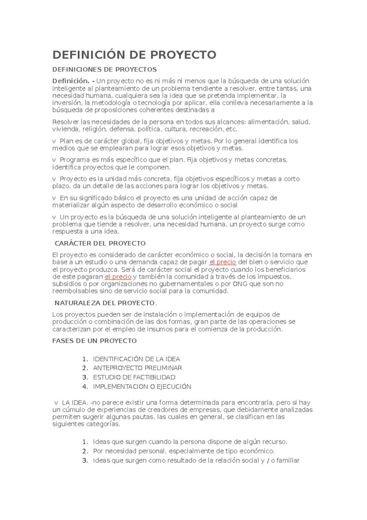 Definición DE Proyecto - DEFINICIÓN DE PROYECTO DEFINICIONES DE ...