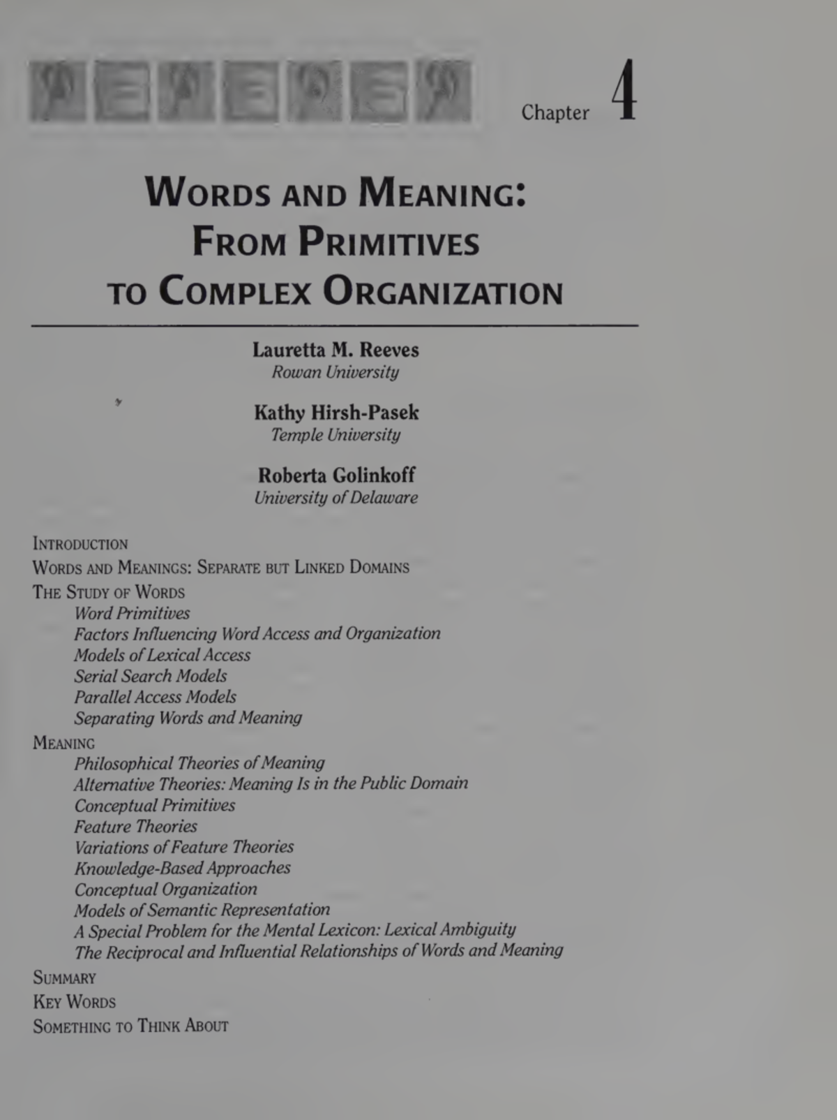 Words meaning Gleason - Psycholinguistics - Chapter Words and Meaning ...