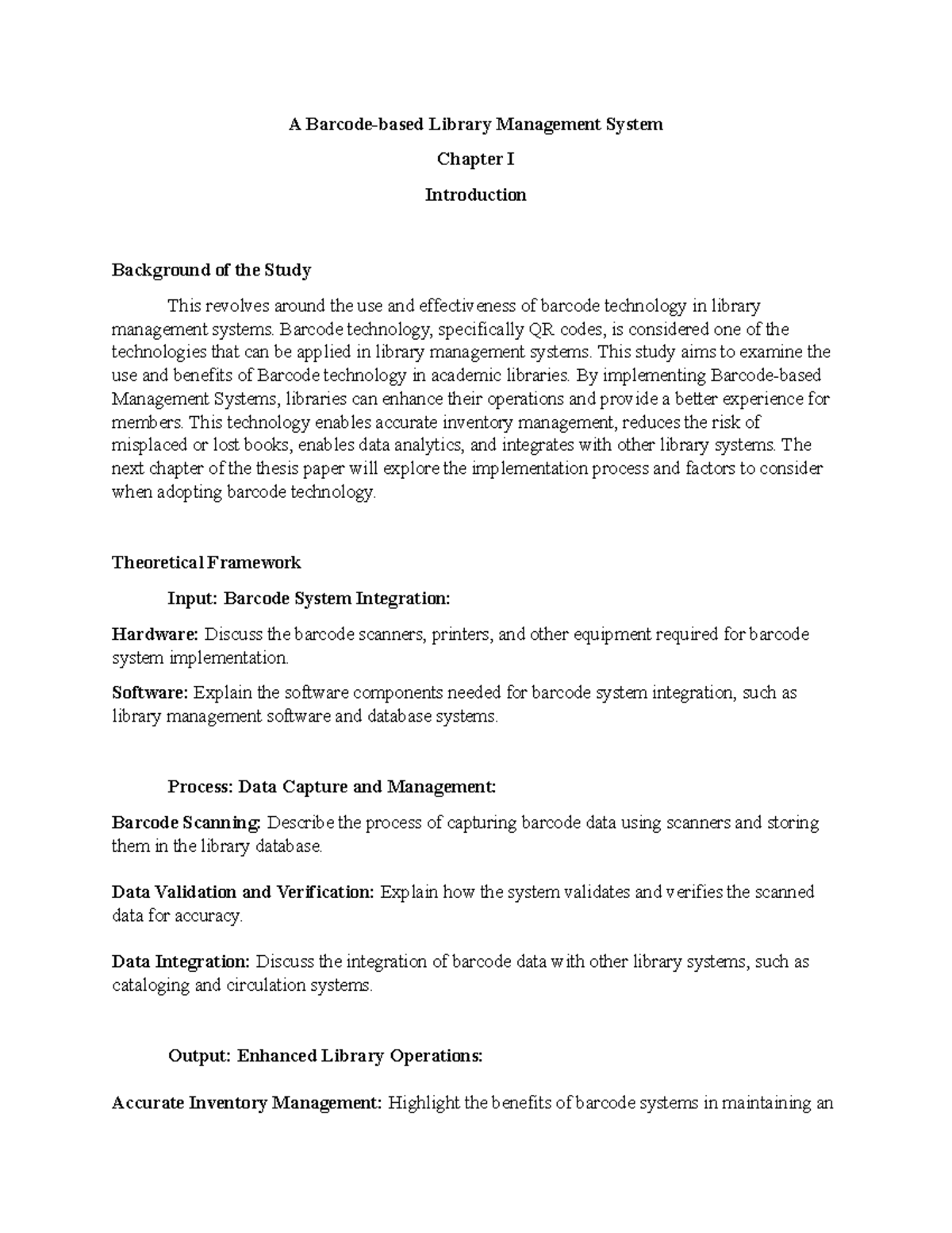 A Barcode-based Library Management System Chapter 1 - A Barcode-based ...