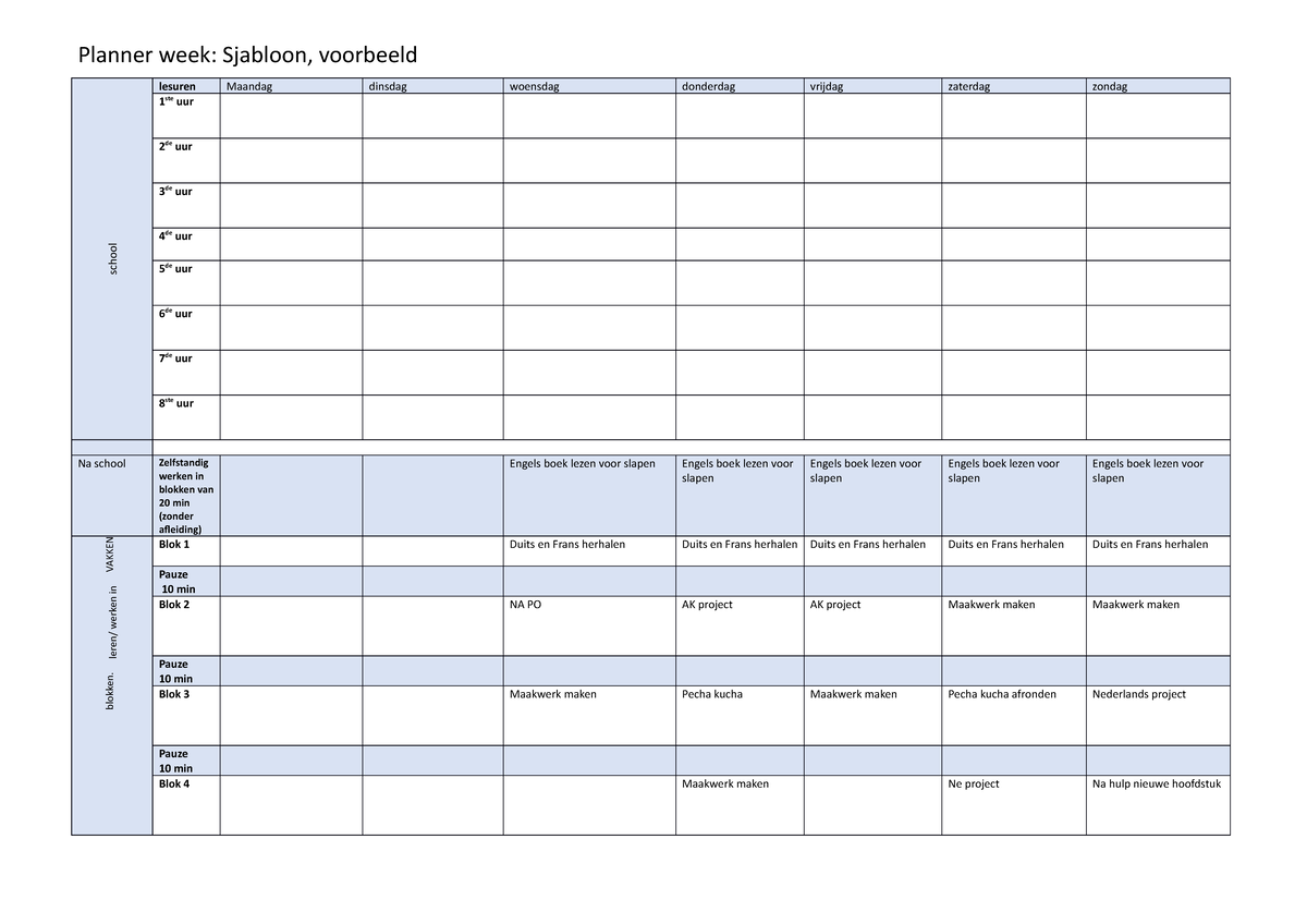 Planning - dit is gw een goed bestand om premium te krijgen - Planner ...
