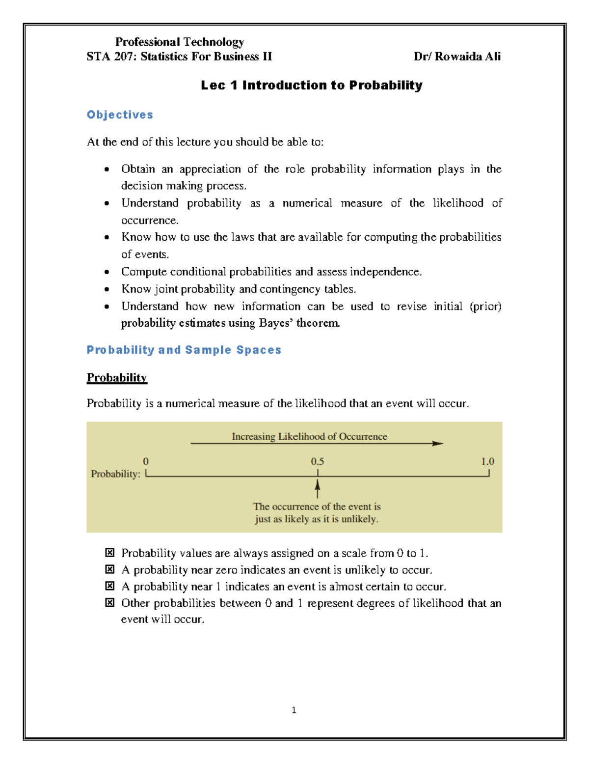 STA 207 Lec 1 Introduction to Probability - STA 207: Statistics For ...