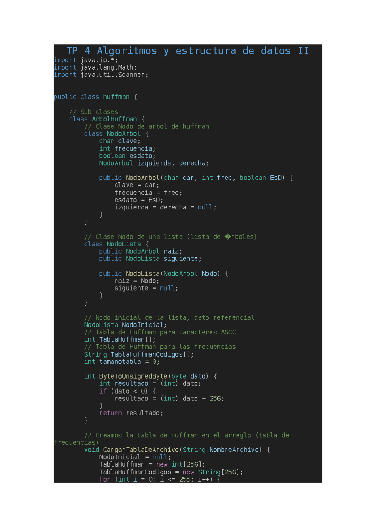 TP 4 Algoritmos y estructura de datos II - *; import java.lang; import ...