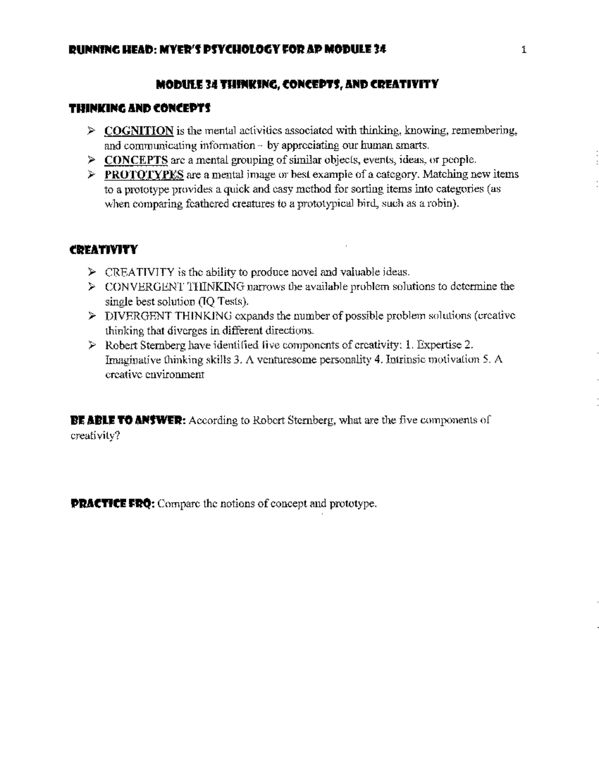 Module 34 - CHEAT SHEET - PSY 150 - Studocu