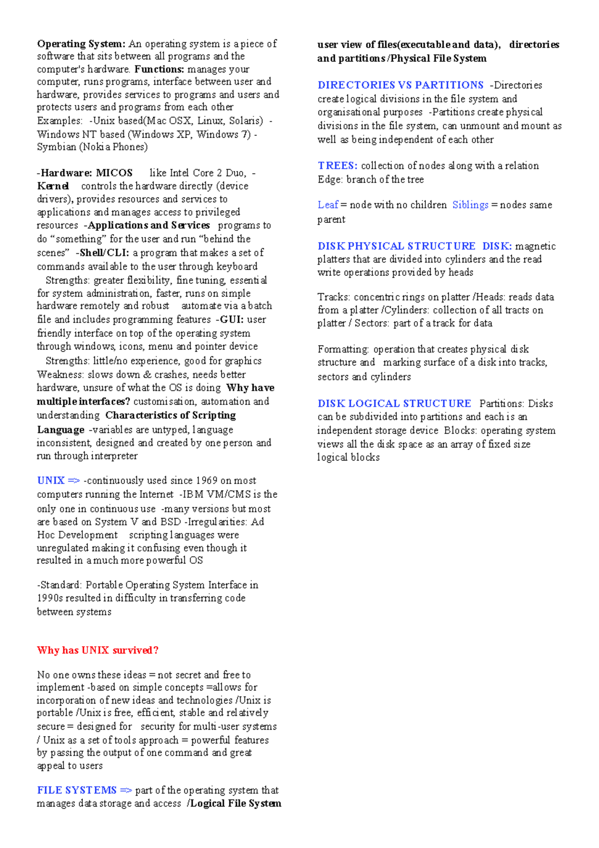 Web Sys Notes Operating System An Operating System Is A Piece Of Software That Sits Between