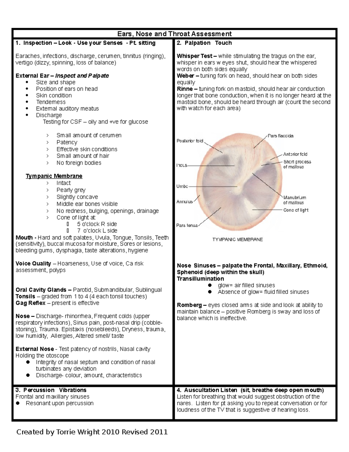 Ears, Nose, Throat (ENT) Assessment - Ears, Nose and Throat Assessment ...