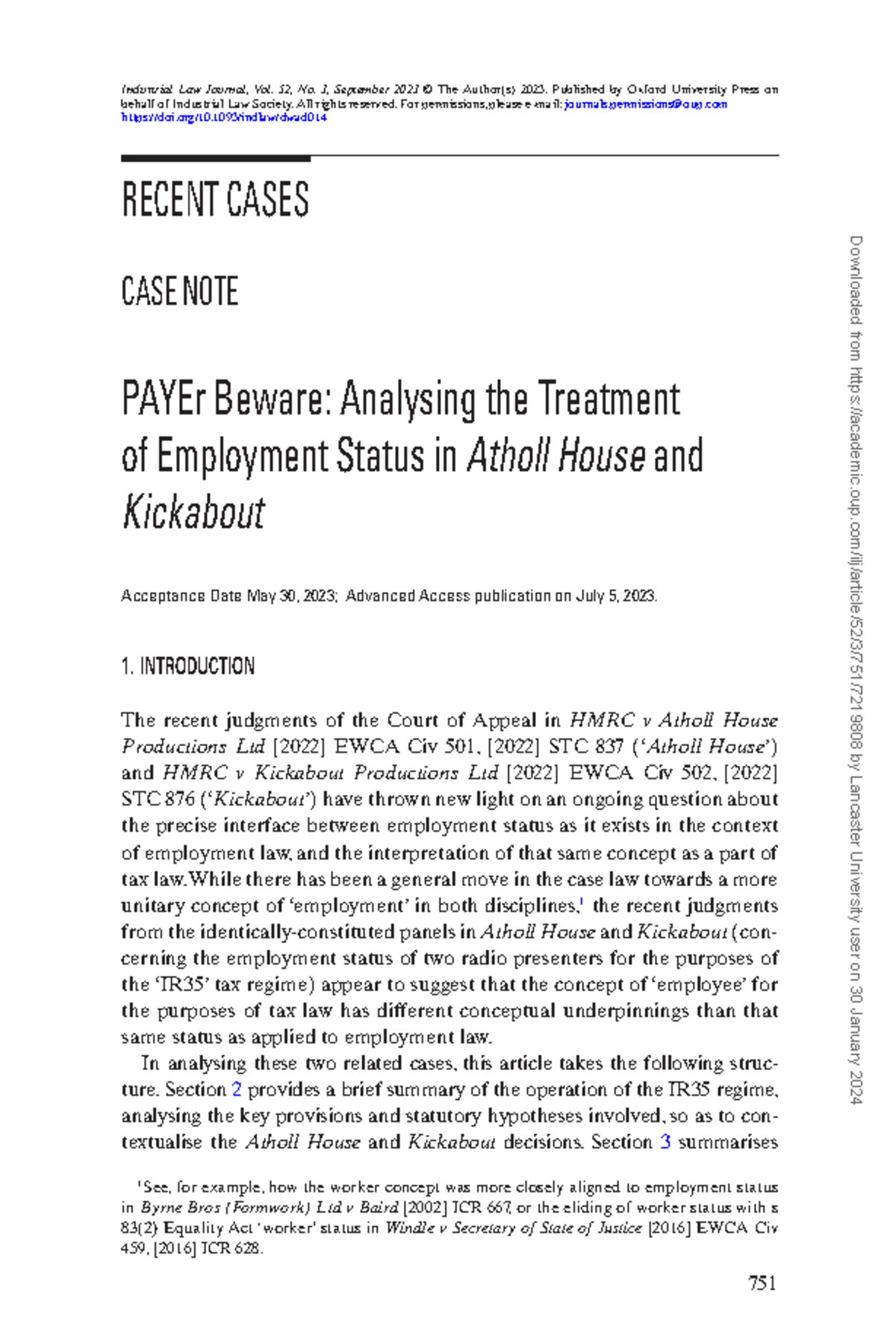 Case note examplar 1 - This is an example of what the structure of a ...