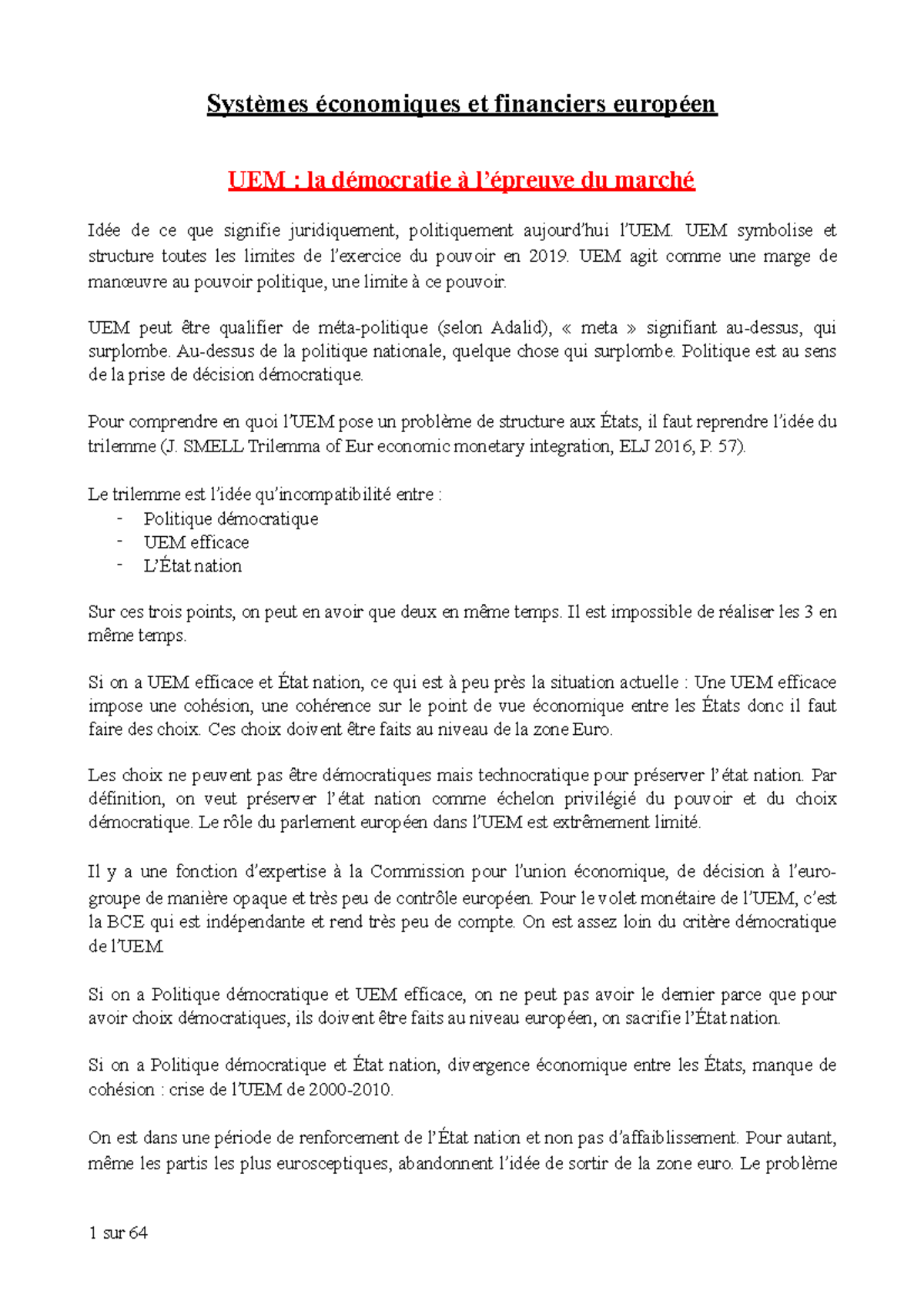 Systèmes financiers et économiques 2019 - Systèmes économiques et ...