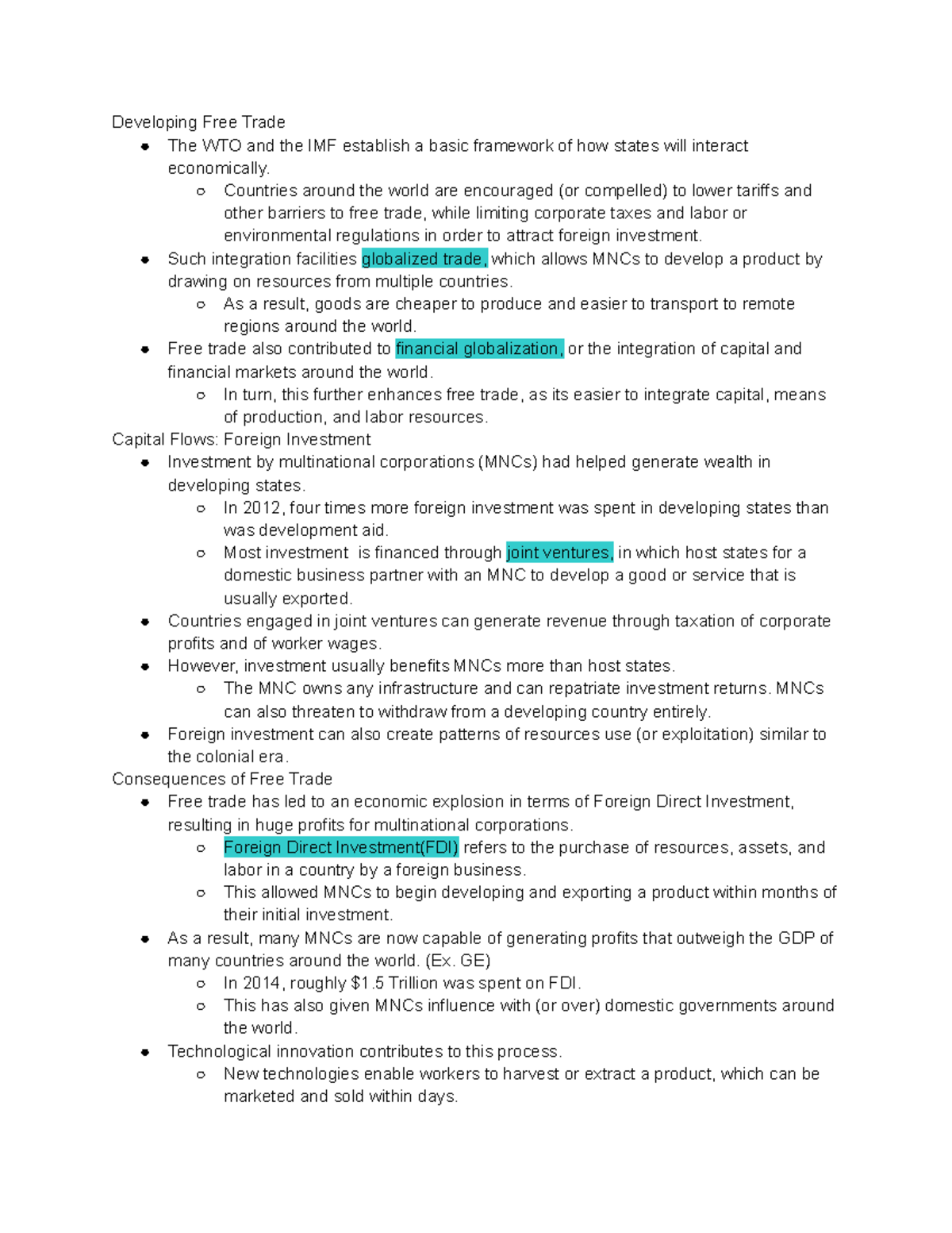 Chapter 11 - power point notes - Developing Free Trade The WTO and the ...