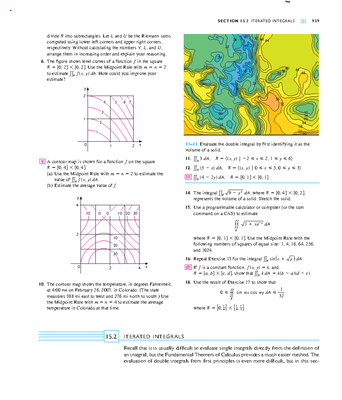Math ch15-2 - Math work - SECTION 15 ITERATED INTEGRALS | | | | 959 ####### 11–13 Evaluate the ...