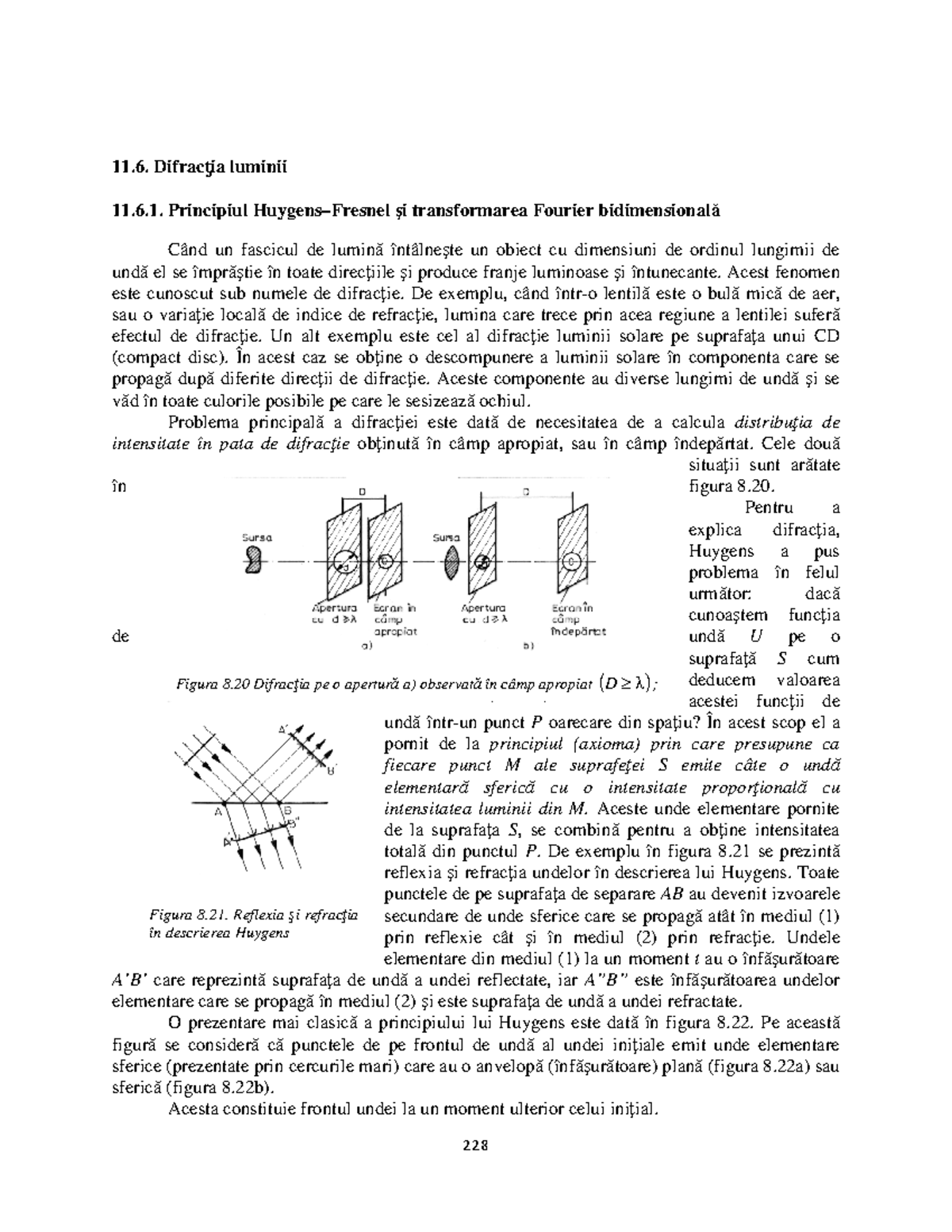 Curs 12 - Note de curs 1 - Figura 8 Difracţia pe o apertură a ...