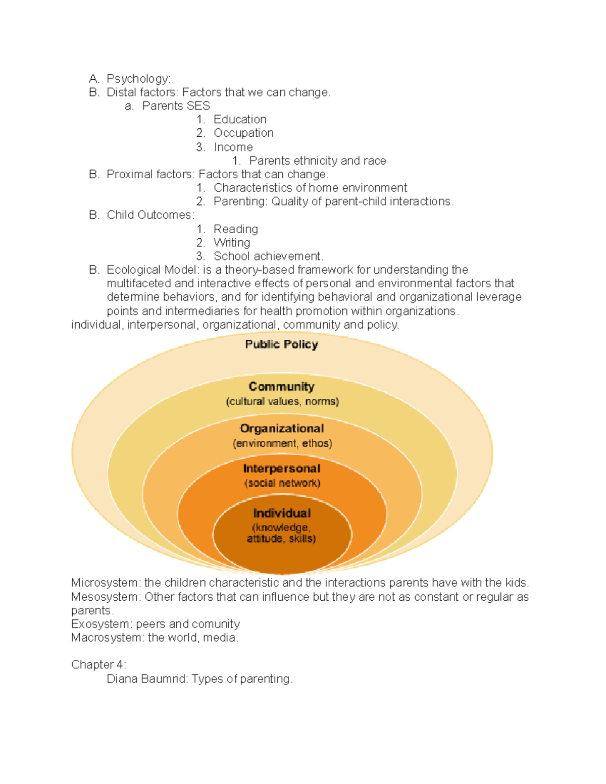 Psychology - research papers 1-2 - A. Psychology: B. Distal factors ...