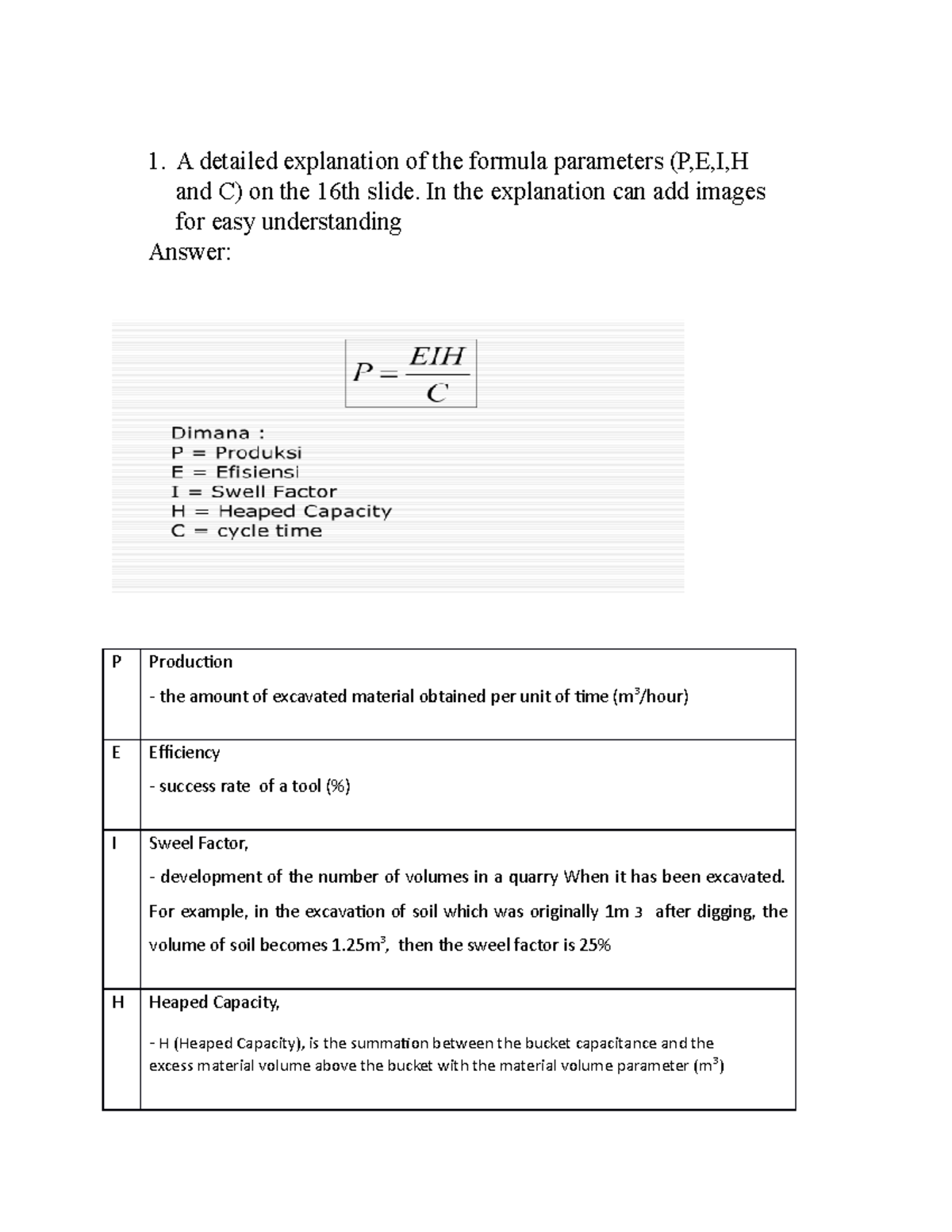 A detailed explanation of the formula parameters - 1. A detailed ...