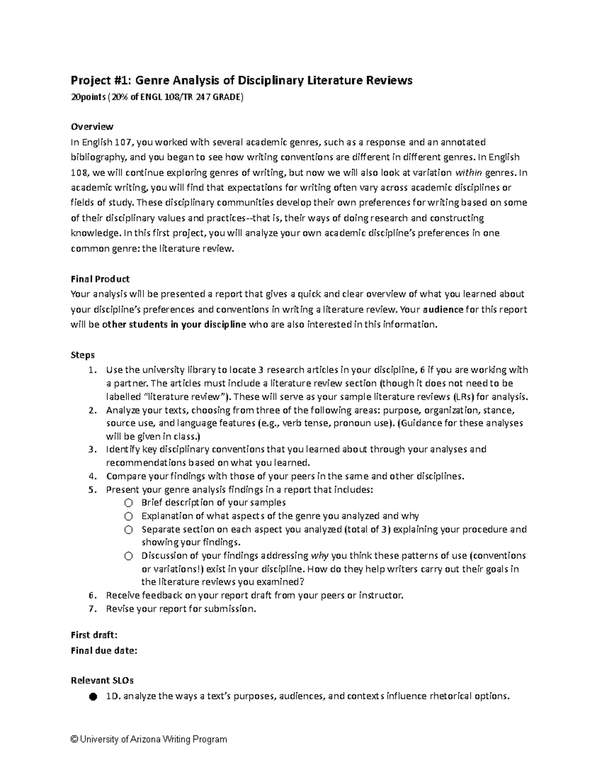 Assignment Guidelines Report DE 2 Students - Project #1: Genre Analysis ...