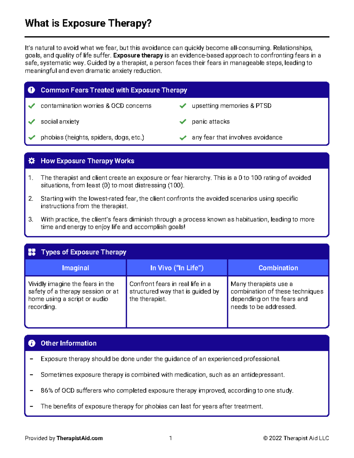 Exposure therapy info sheet - What is Exposure Therapy? Provided by ...