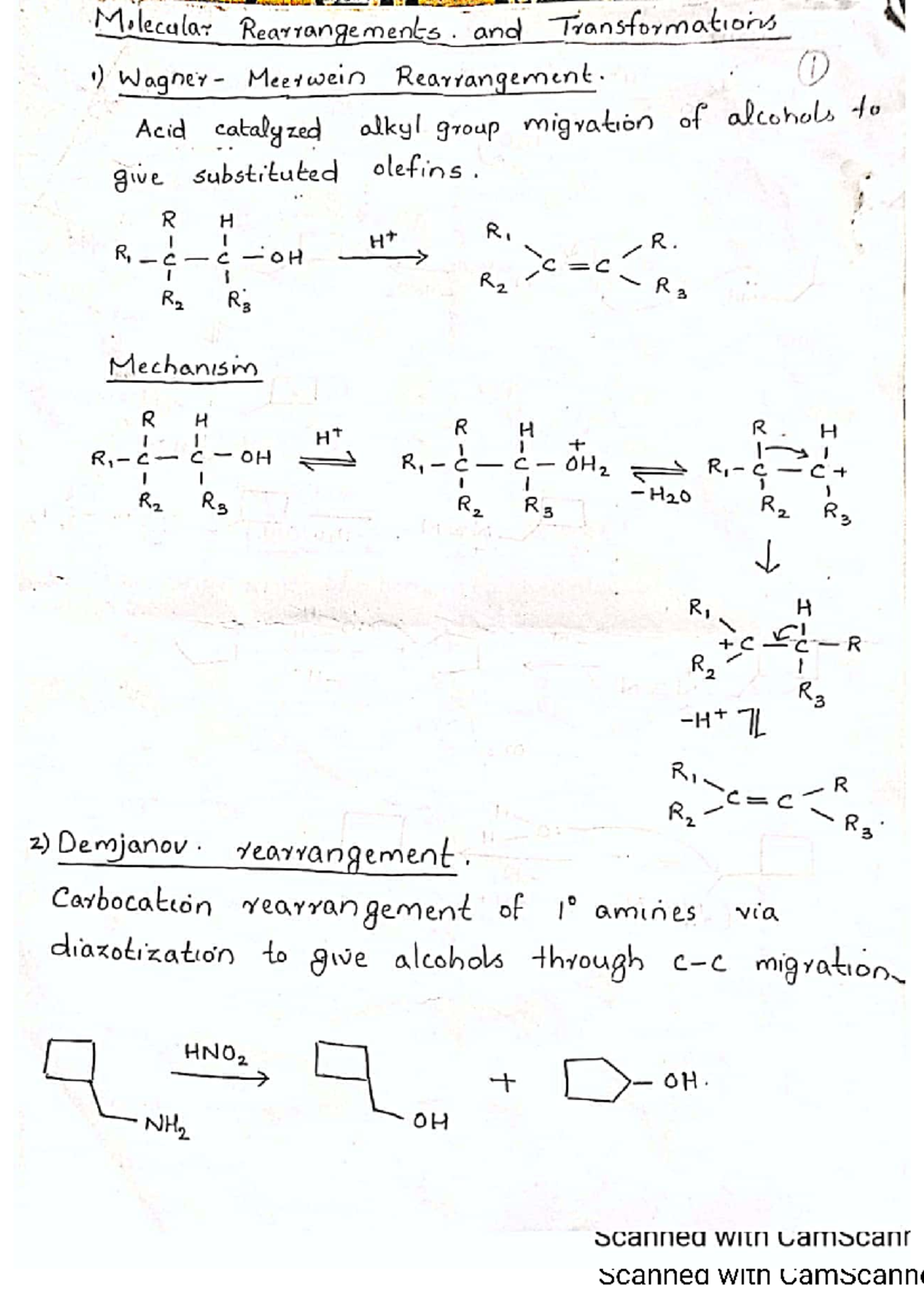 Molecular rearrangements and transformations - chemistry - Studocu