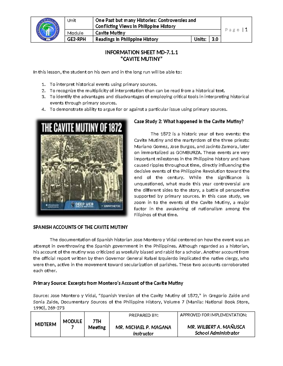 Attachment - Conflicting Views in Philippine History P a g e | 1 Module ...