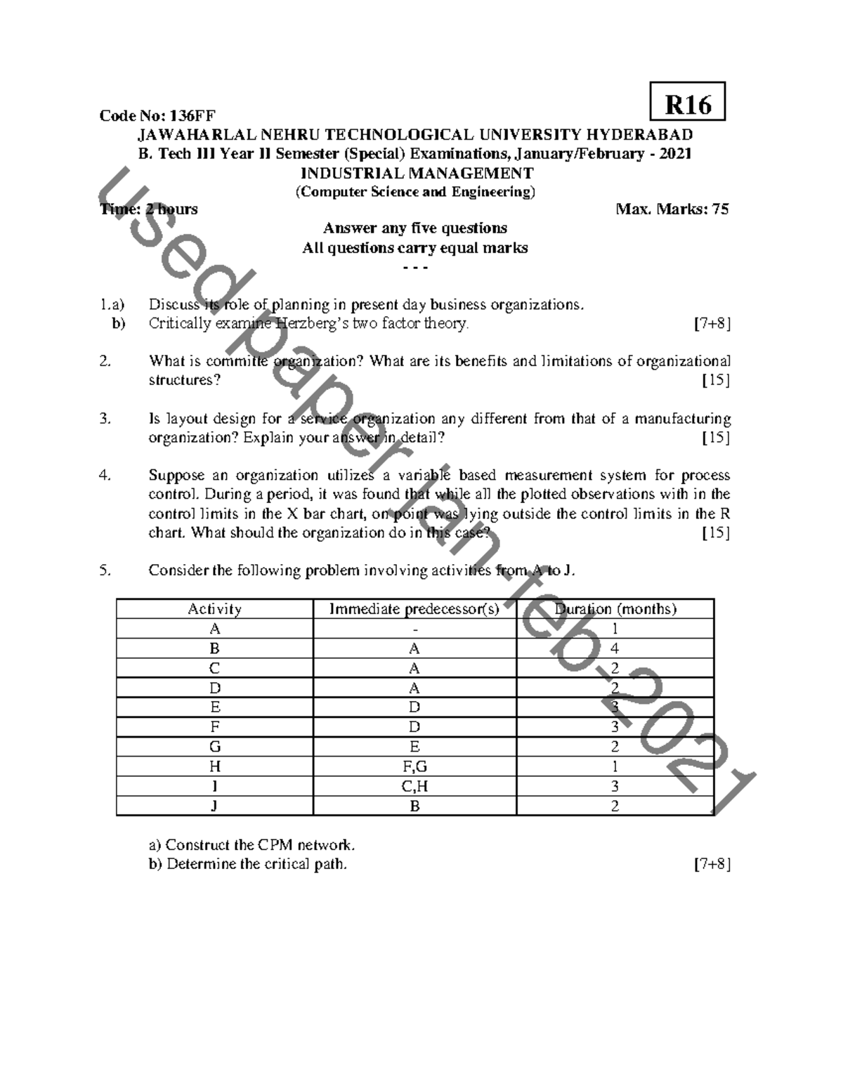 January February-2021 - Code No: 136FF JAWAHARLAL NEHRU TECHNOLOGICAL ...