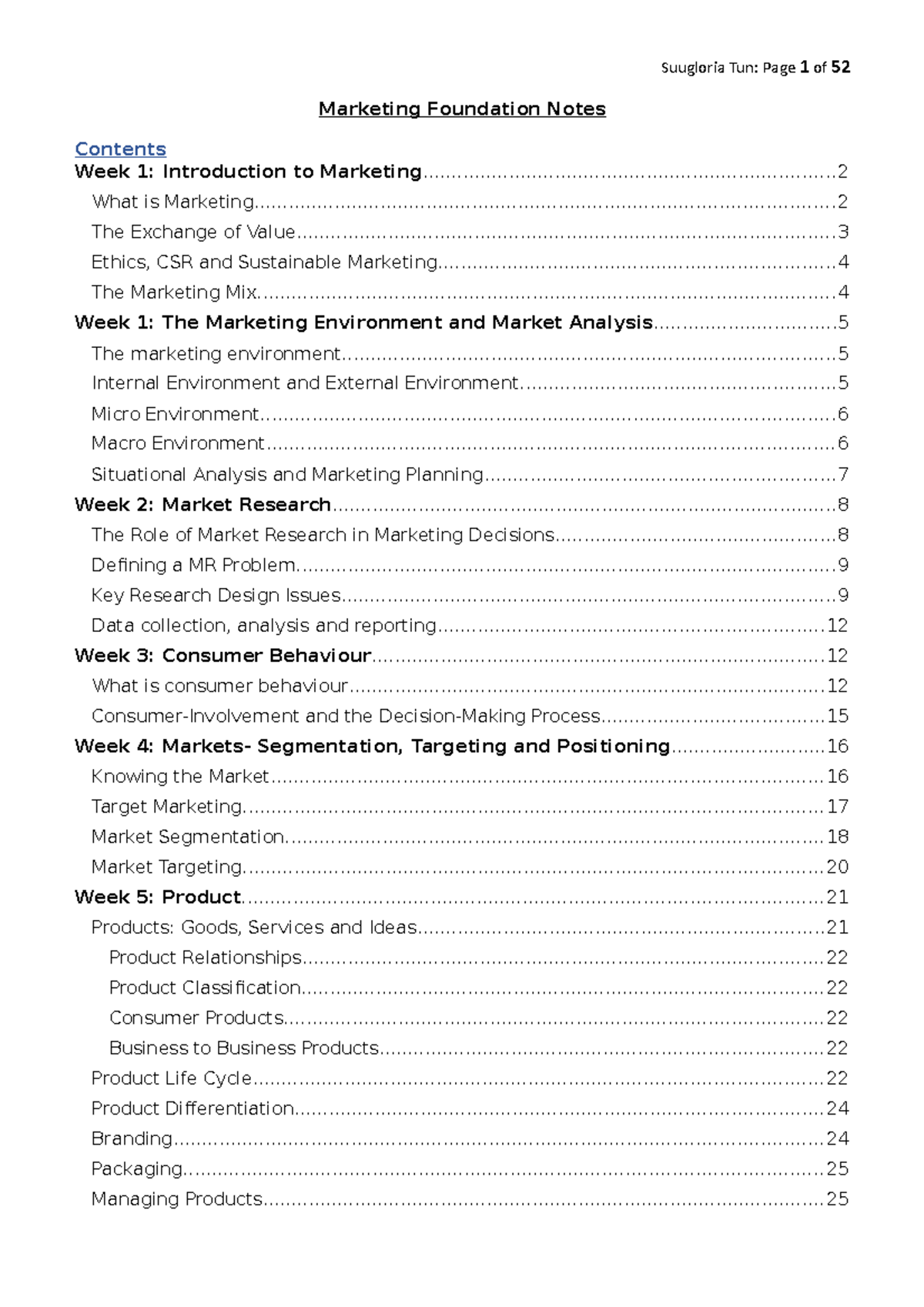 Marketing Foundation Notes