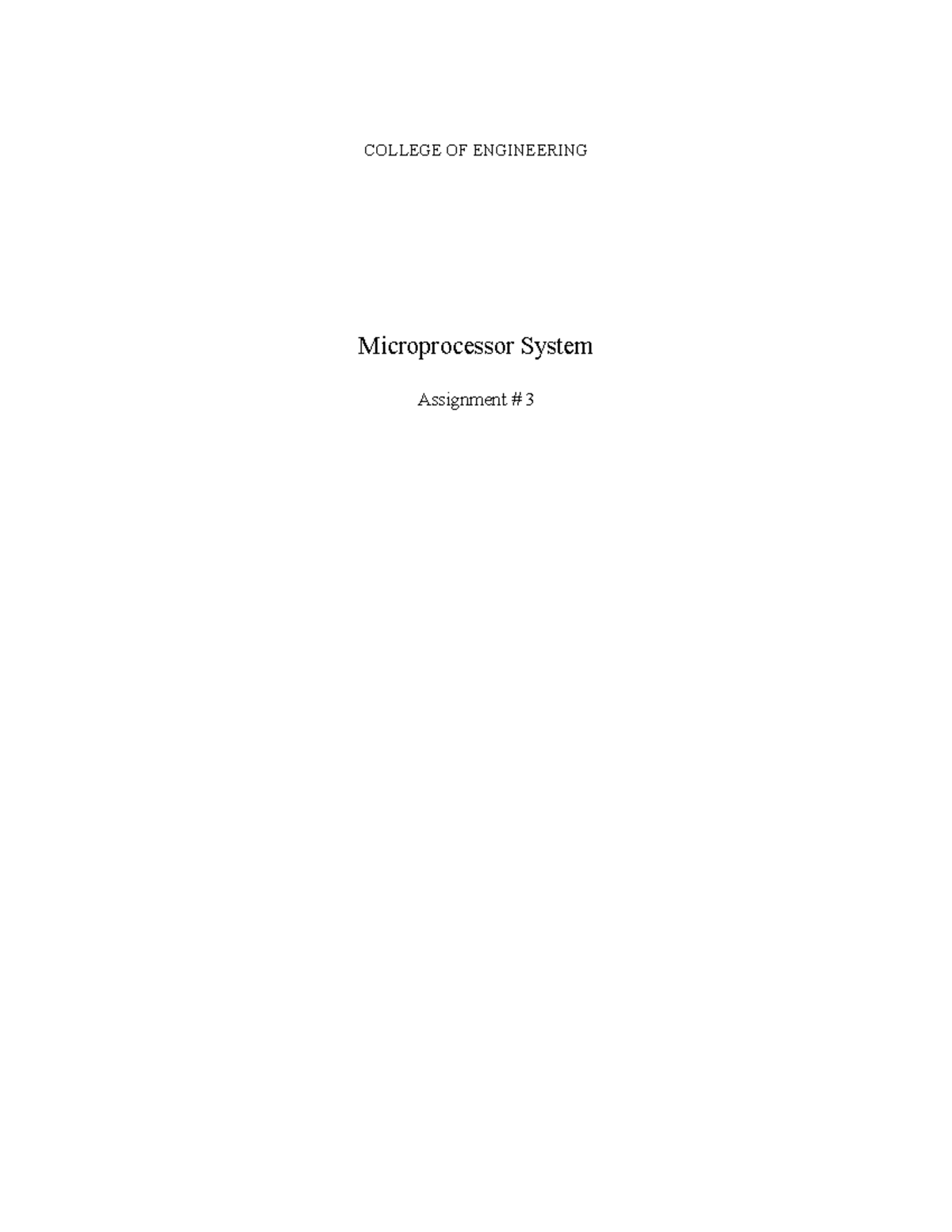 Assignment#3 CPE15 - Microprocessor System - COLLEGE OF ENGINEERING ...