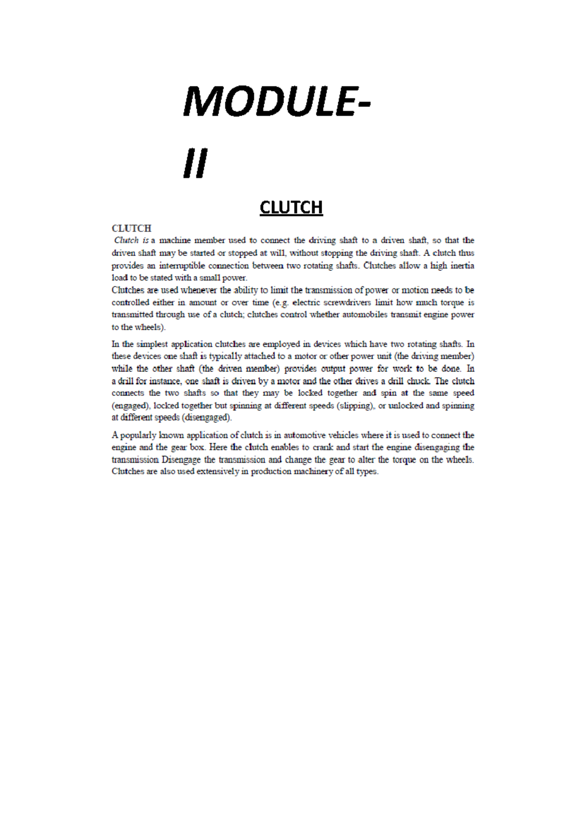 Automobile-Engineering M2 assignment latest - AUR309 - MODULE- II ...