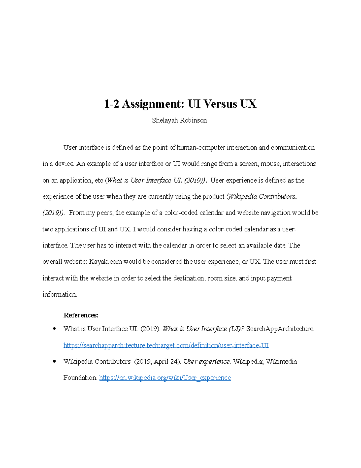 1-2 Assignment UI Versus UX - 1-2 Assignment: UI Versus UX Shelayah ...