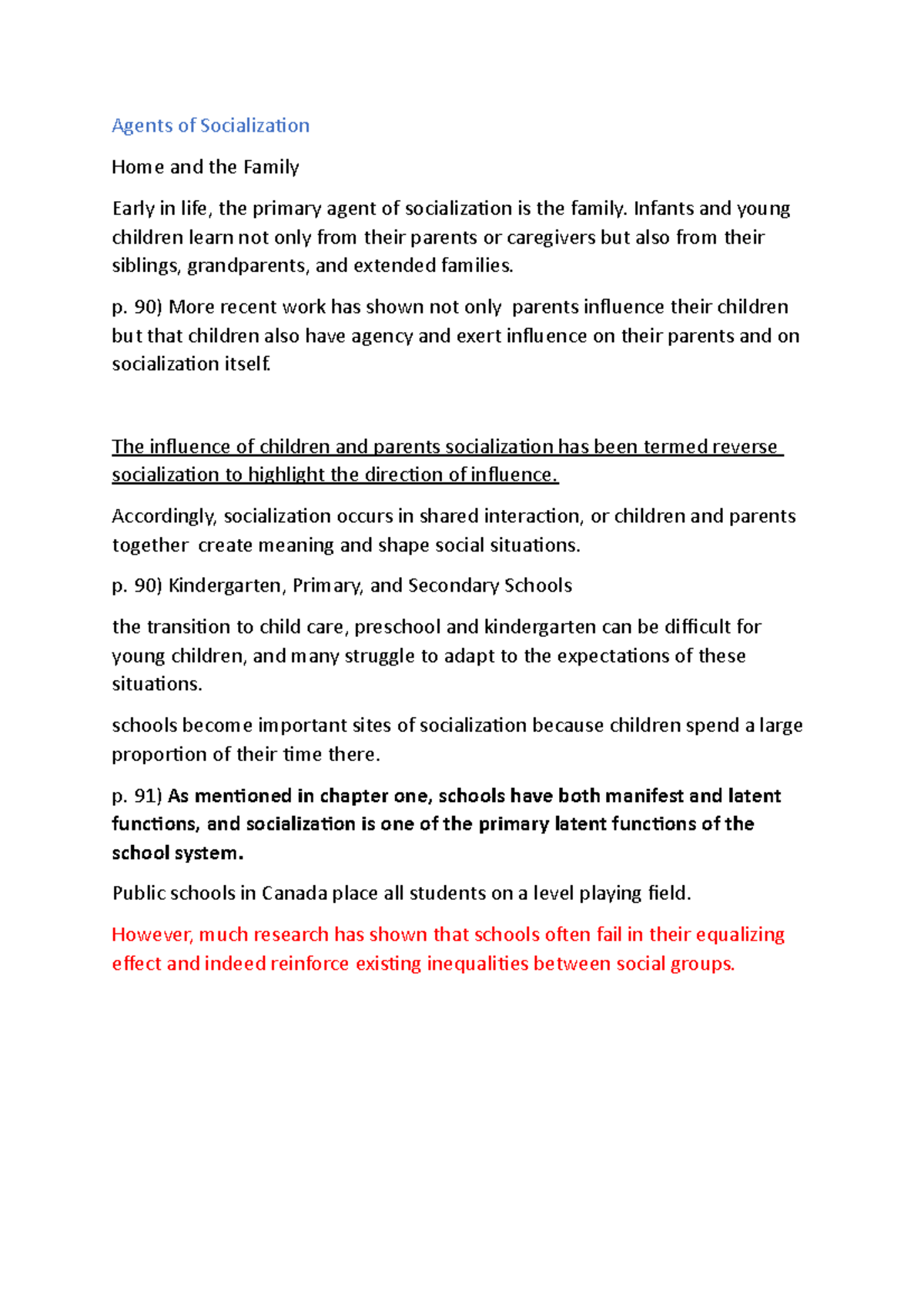 Agents of Socialization - Infants and young children learn not only ...