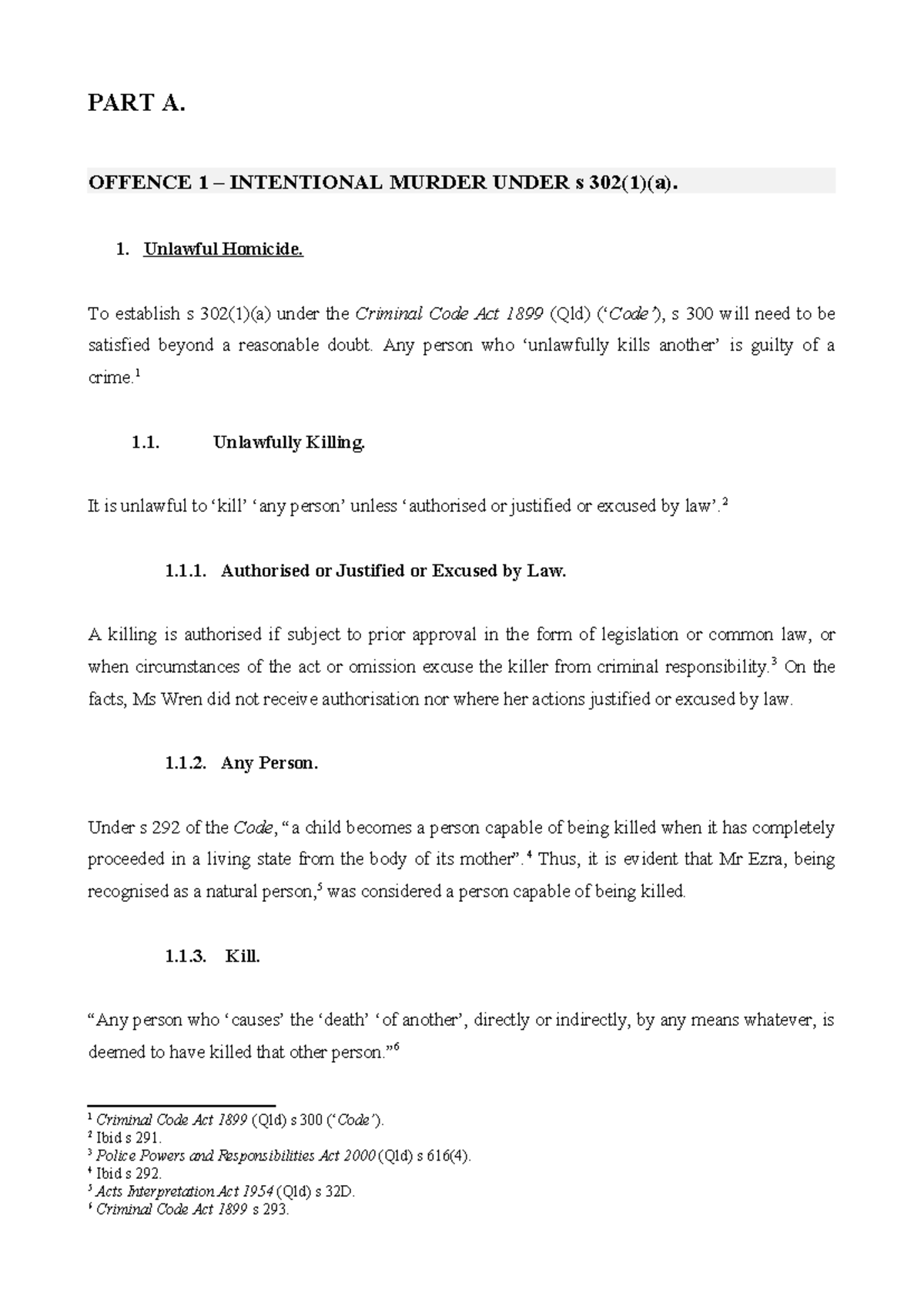 LLB106 A2 Appellate Brief - PART A. OFFENCE 1 – INTENTIONAL MURDER ...