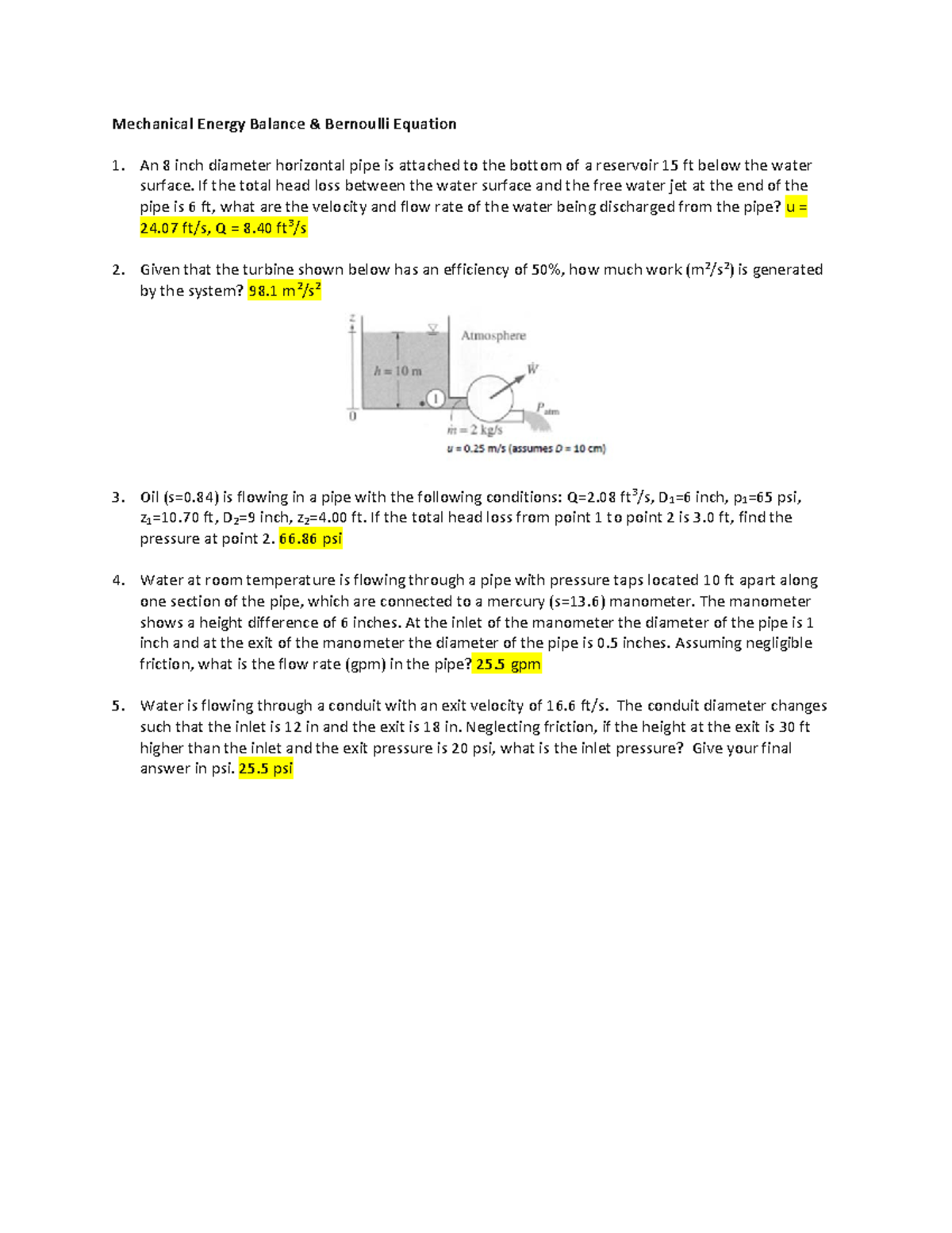 7-Energy Balance & Bernoulli Equation - Mechanical Energy Balance &amp ...