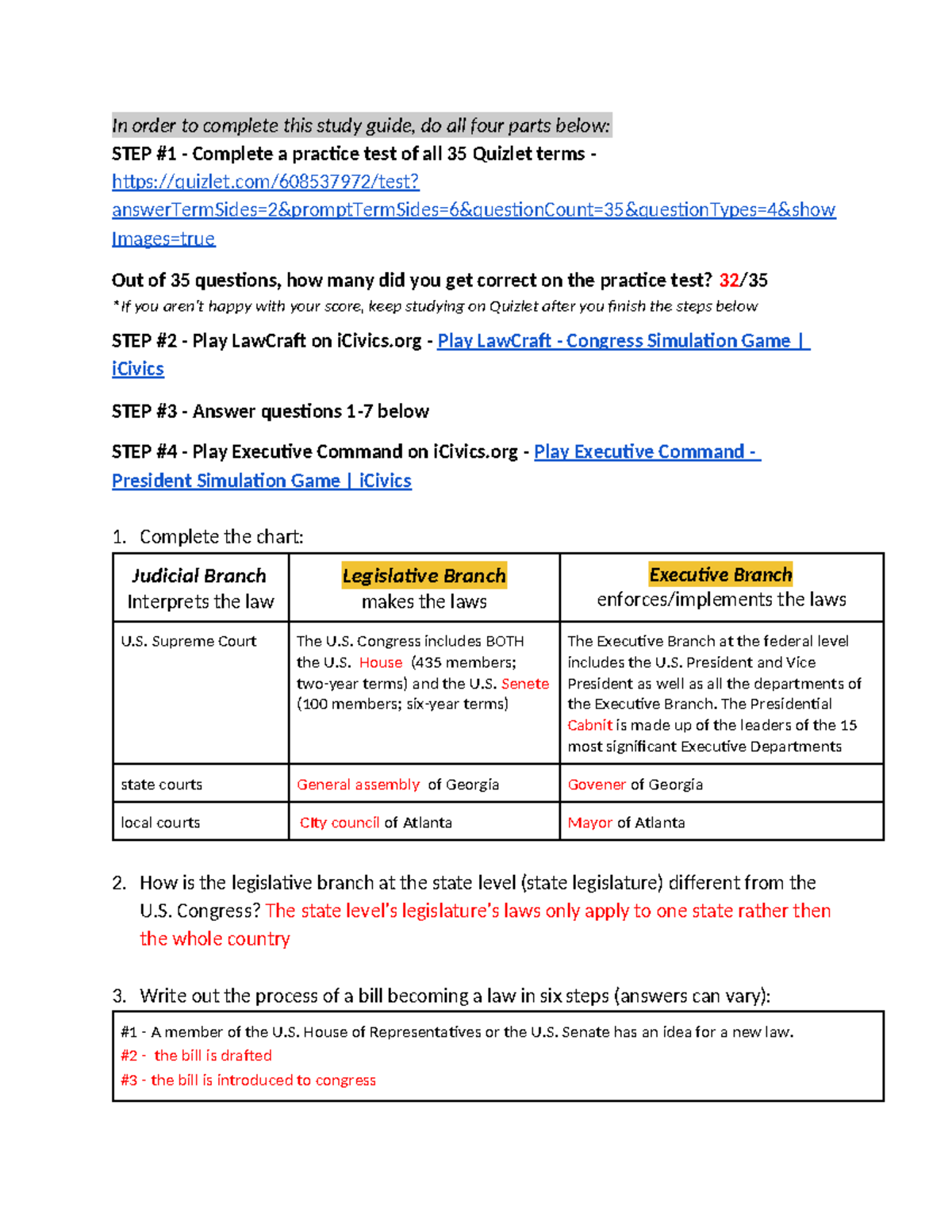 Units 1-3 Study Guide American Government Civics+(1) - In order to ...