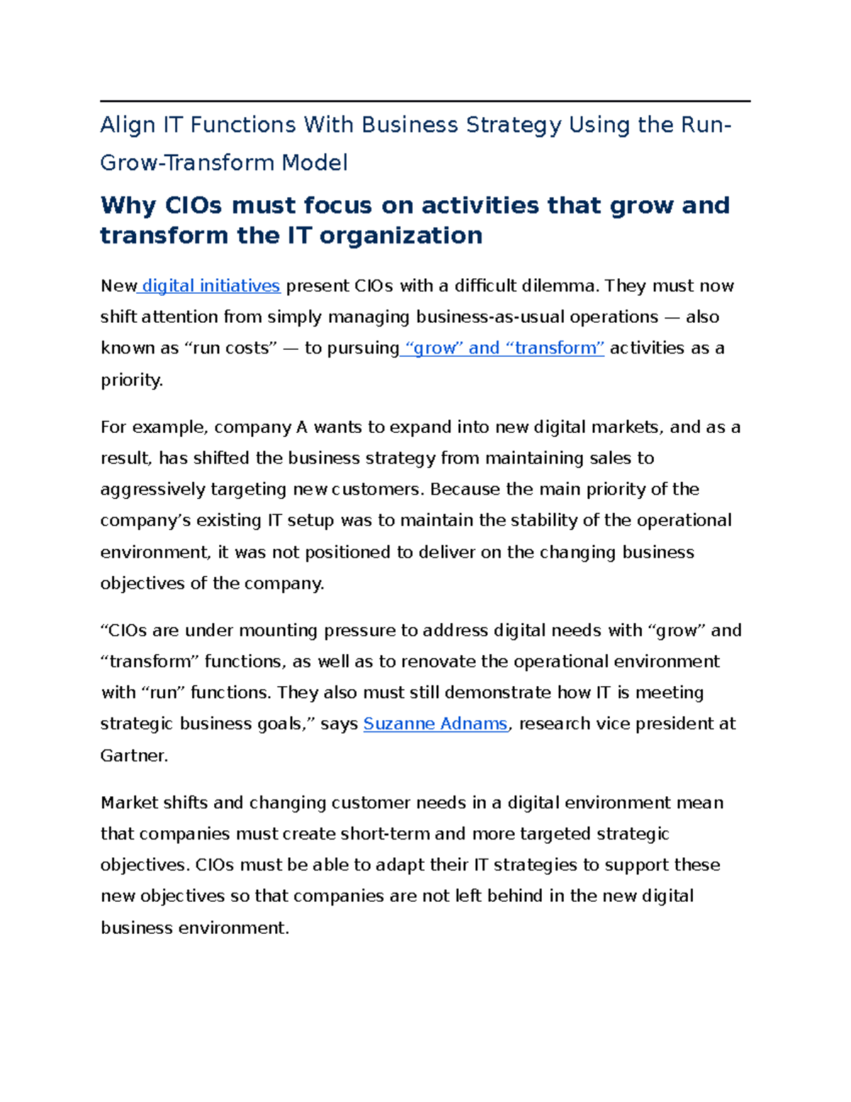 RGT Model - Align IT Functions With Business Strategy - Align IT ...