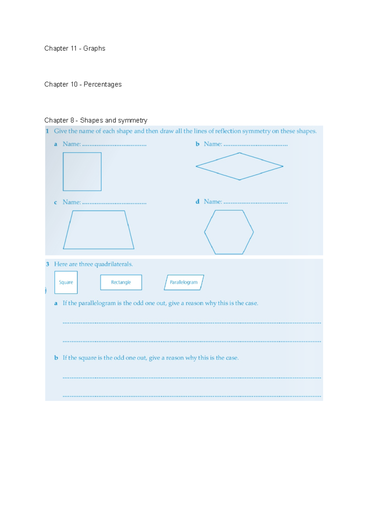 Exam revision - Mathematics - Chapter 11 - Graphs Chapter 10 ...