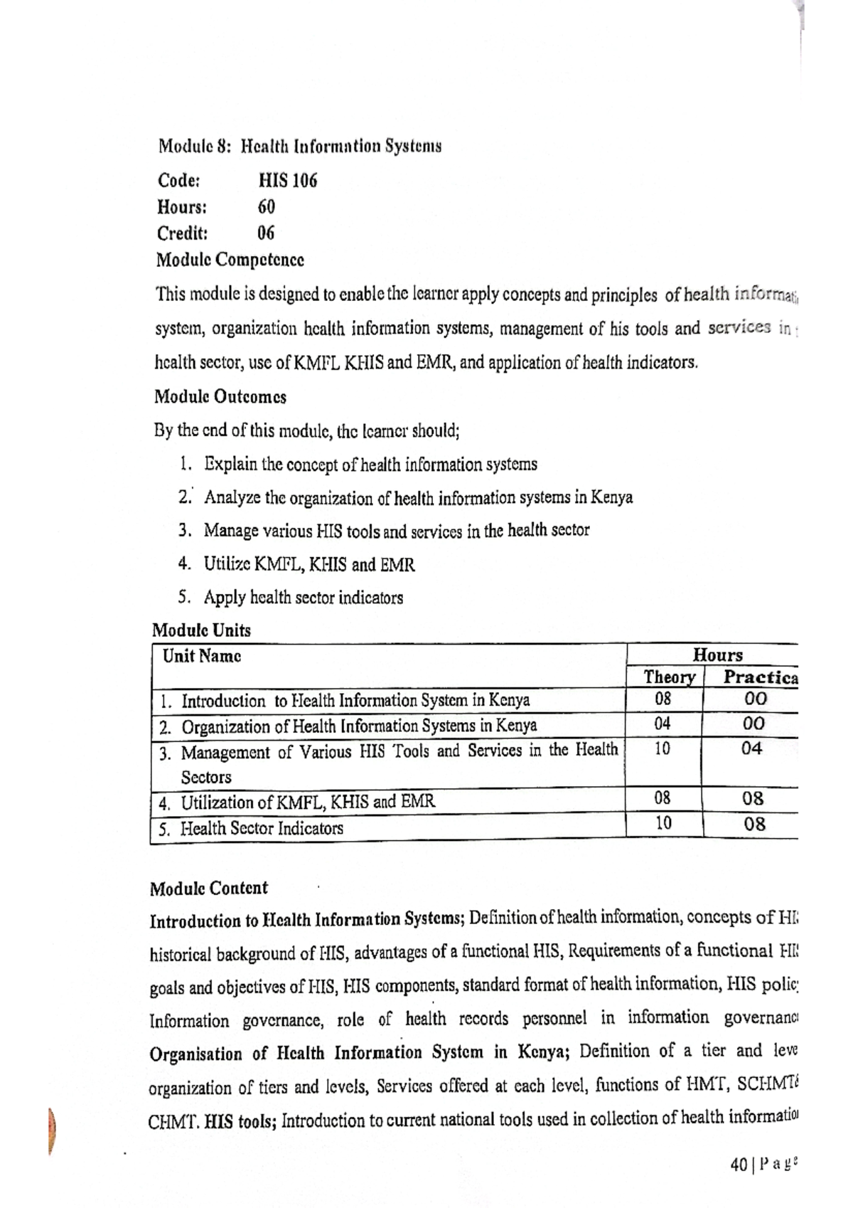 HIS Certificate - Health information system chapter about moh - Module ...