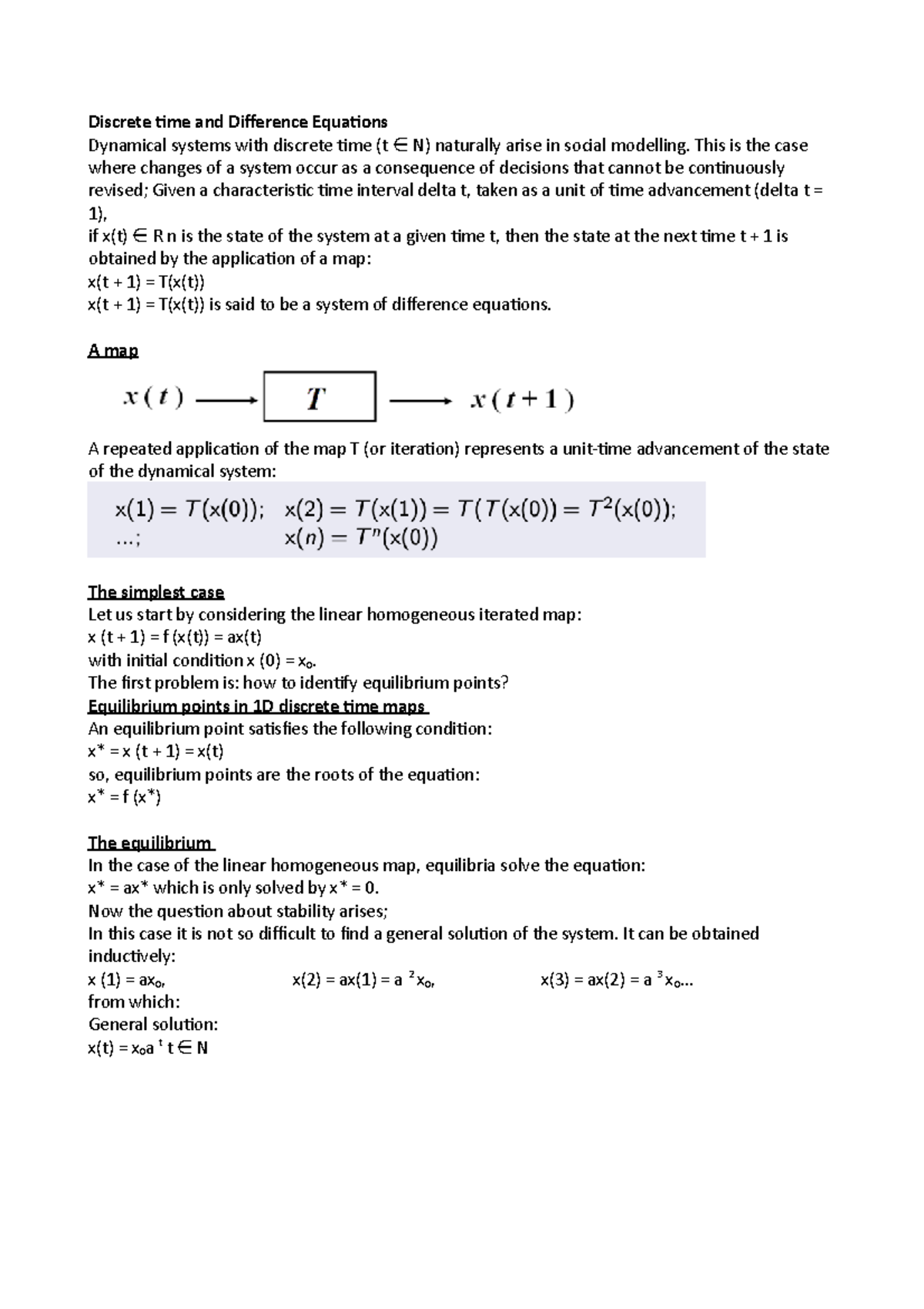 Mathematics for management, discrete time - Discrete time and ...