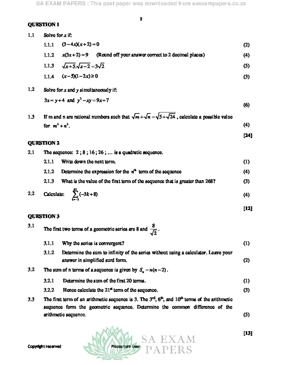 Roy’s Test P1 - Past papers - !"#$%&"'()&* +, -. 1 ( (+ 2 - Studocu