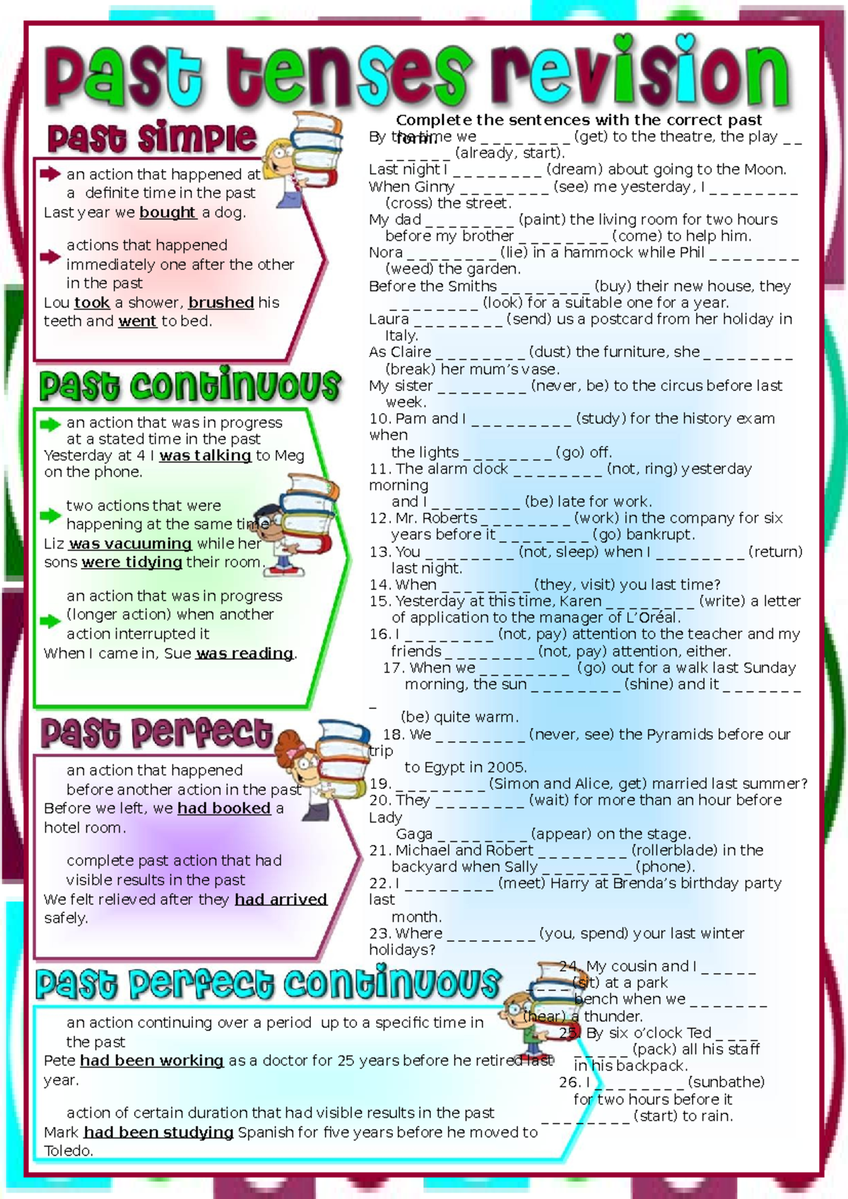 Mixed-past-tenses-revision-fun-activities-games-grammar-guides 12221 ...