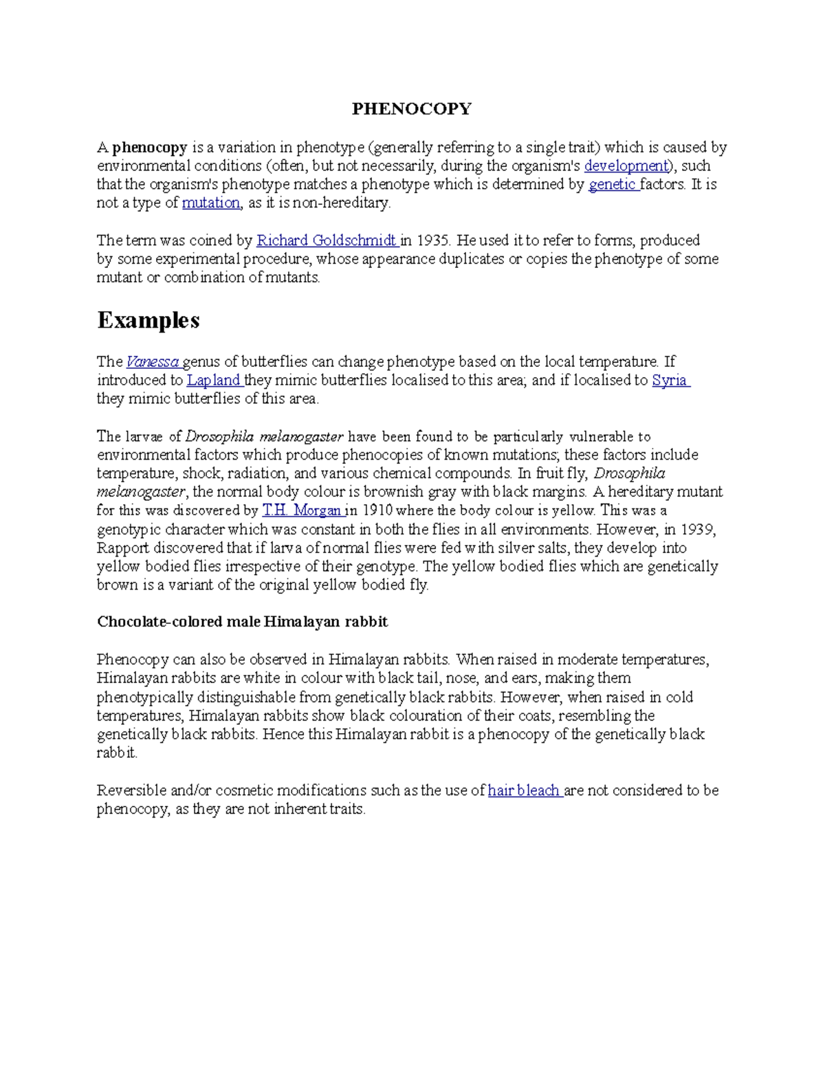 Phenocopy - Microbes: Physiology and Genetics - SGBAU - Studocu