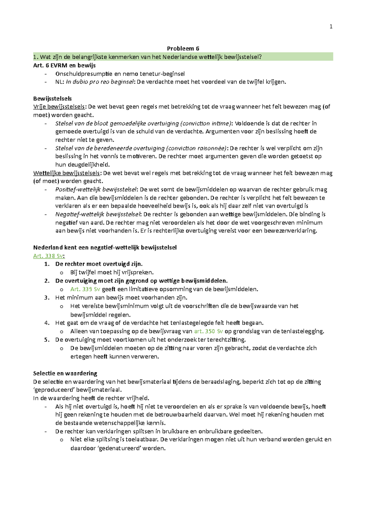 Probleem 6 Formeel Strafrecht - Probleem 6 Wat zijn de belangrijkste ...
