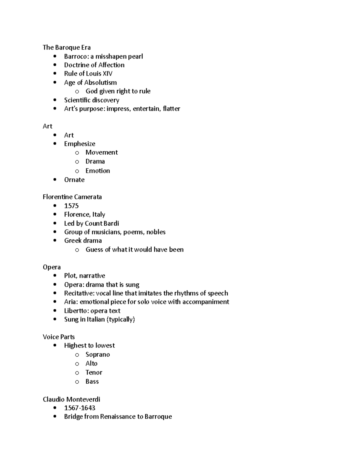 Carroll MUS200 1 24 - Caroll - The Baroque Era Barroco: a misshapen ...