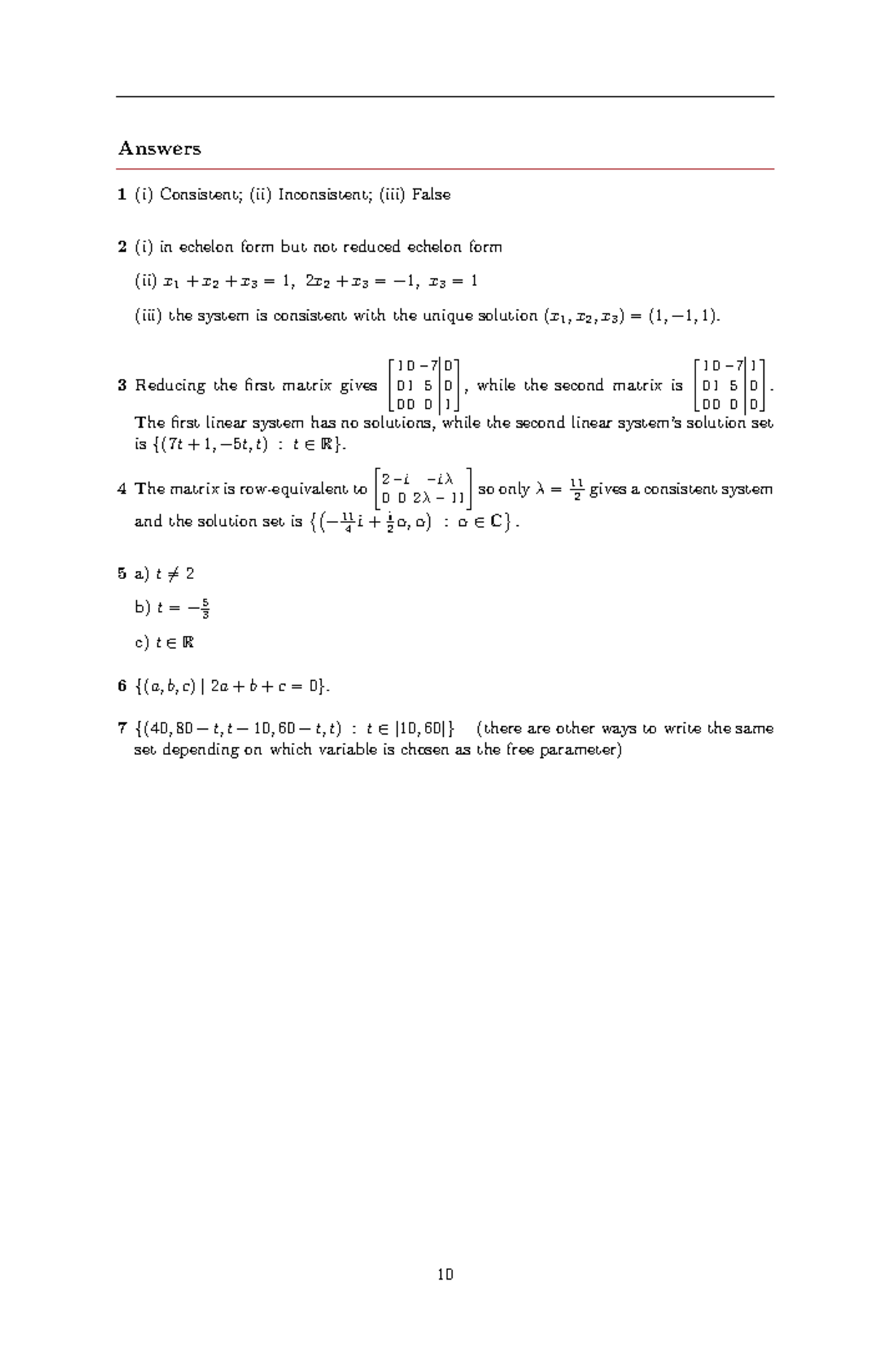 Tutorial 2Solutions - solutions exercises row reduction and echelon ...