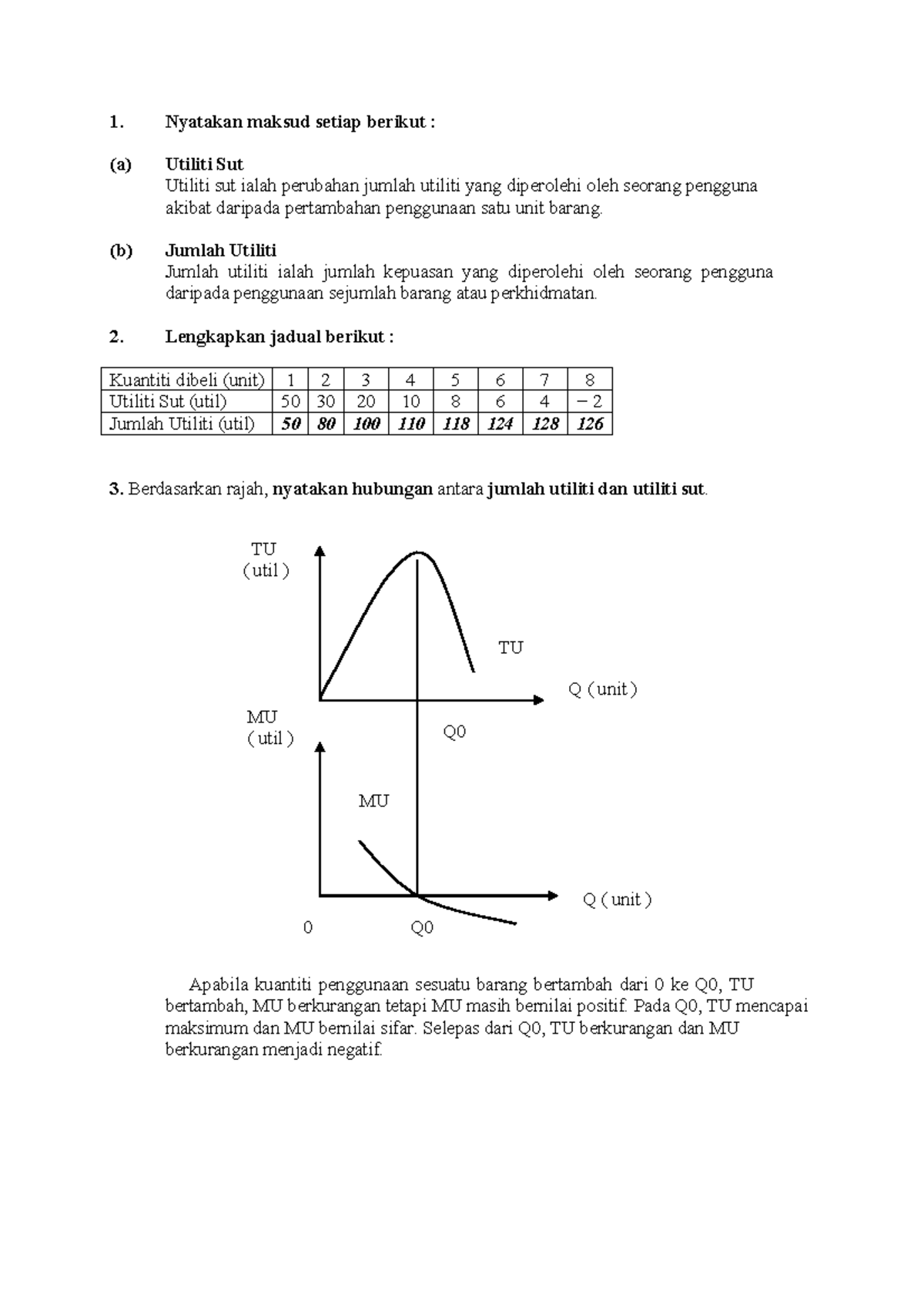 Utiliti Sut - Nyatakan maksud setiap berikut : (a) Utiliti Sut Utiliti ...