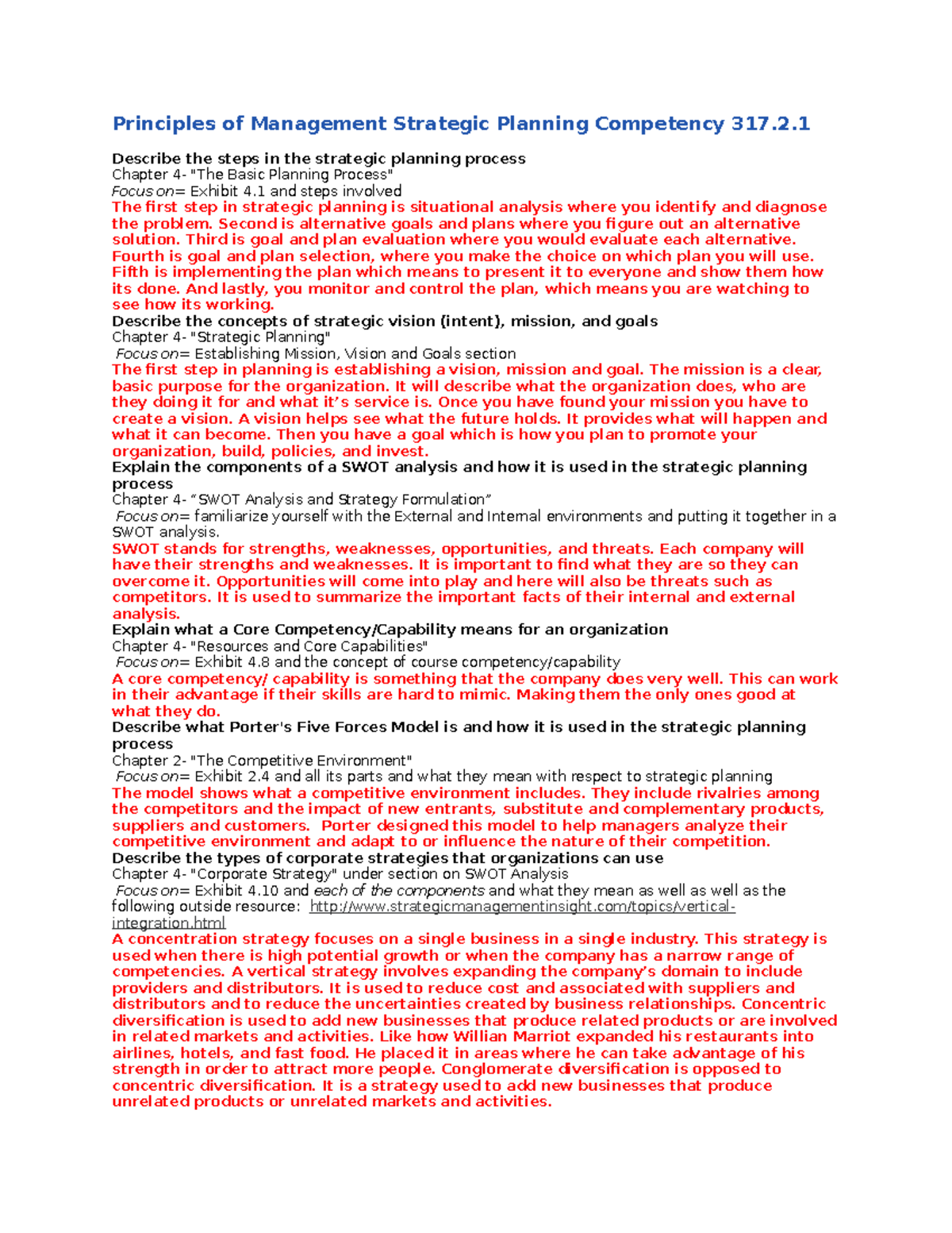 C483 Study Guide Questions - Principles of Management Strategic ...