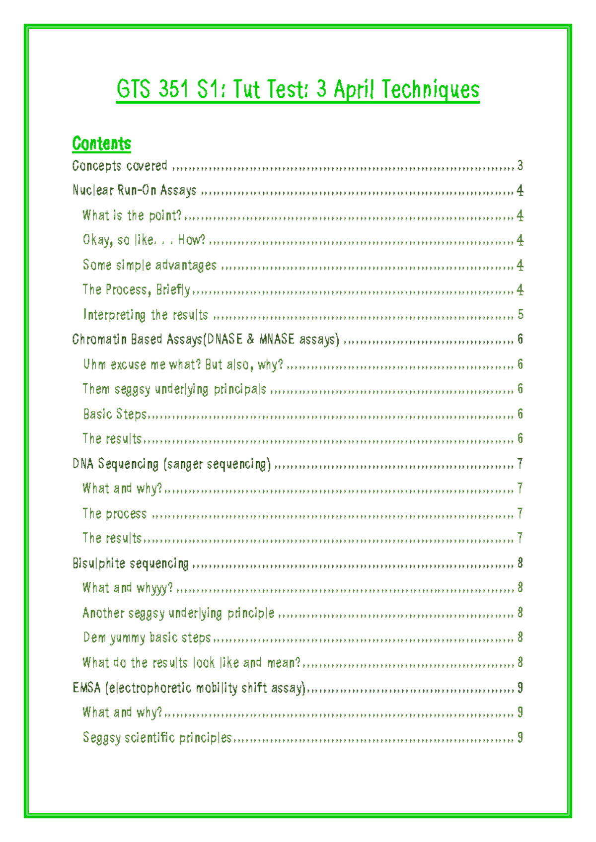 GTS 351 S1 TUT Techniques - GTS 351 S1: Tut Test: 3 April Techniques ...