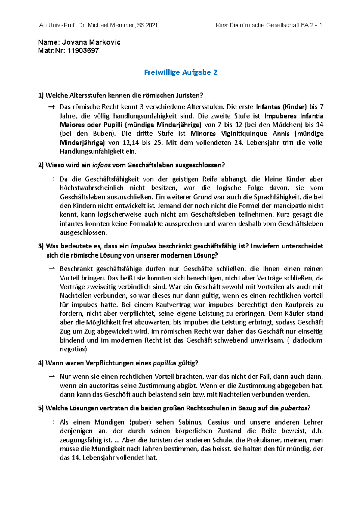 Römische Gesellschaft Notizen - Ao.-Prof. Dr. Michael Memmer, SS 2021 ...