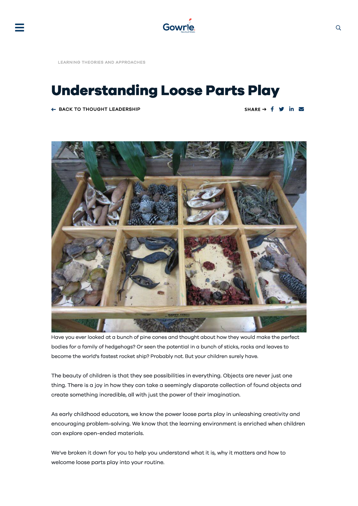 Understanding Loose Parts Play - LEARNING THEORIES AND APPROACHES ...