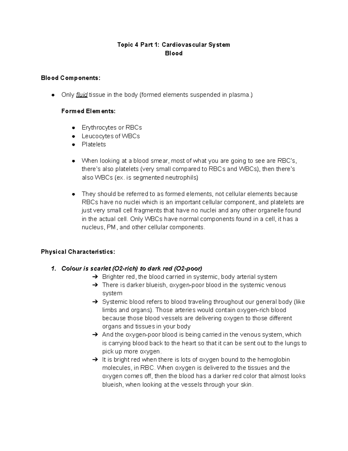Topic 4 Cardiovascular System - Topic 4 Part 1: Cardiovascular System ...