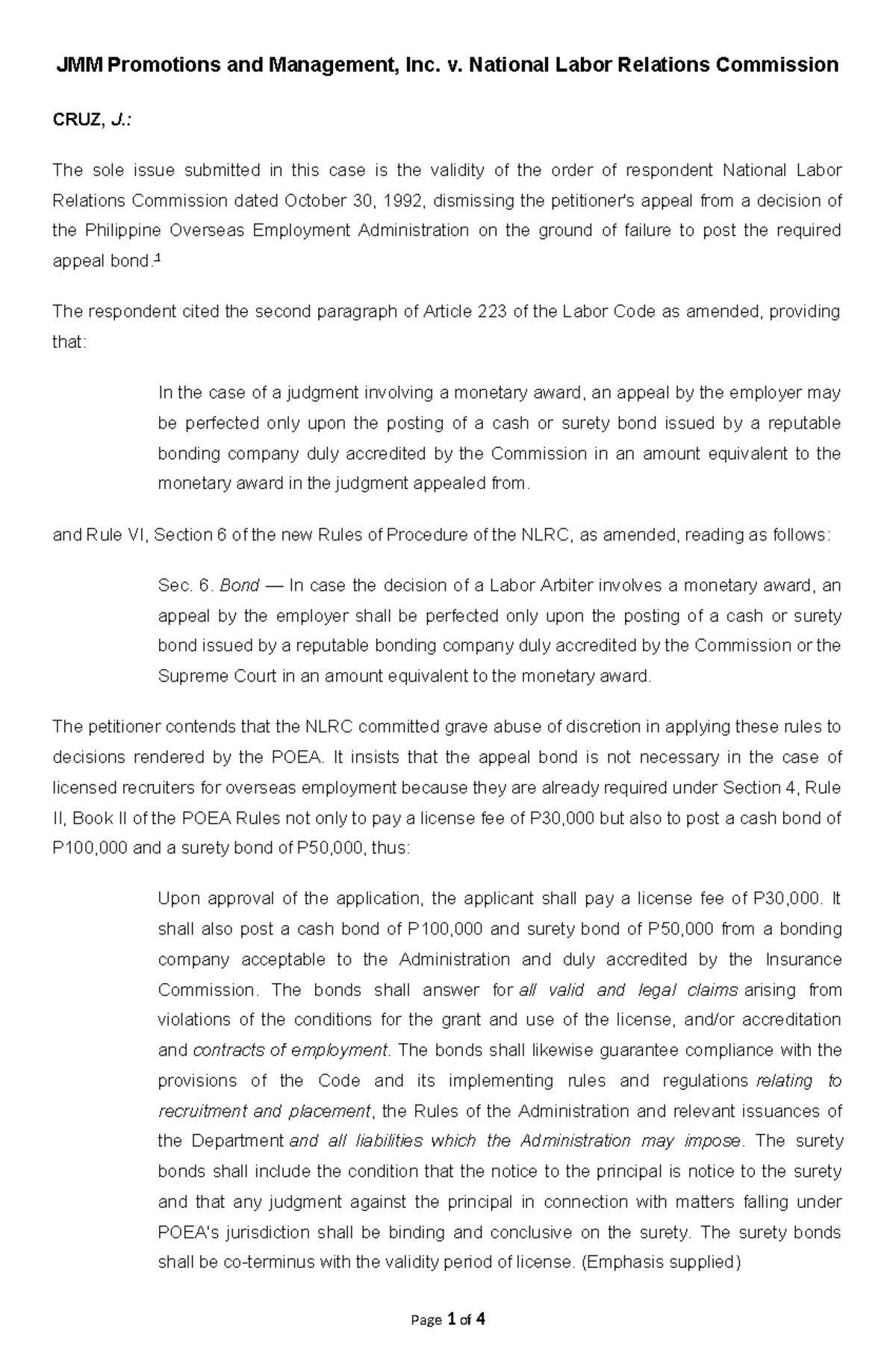 A JMM Promotions and Management, Inc. v. National Labor Relations ...