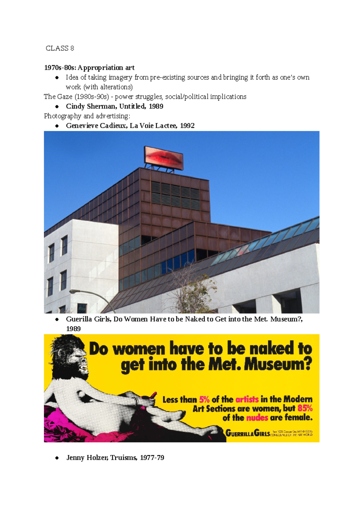 VIS ART Study Guide Final - CLASS 8 1970s-80s: Appropriation art Idea ...