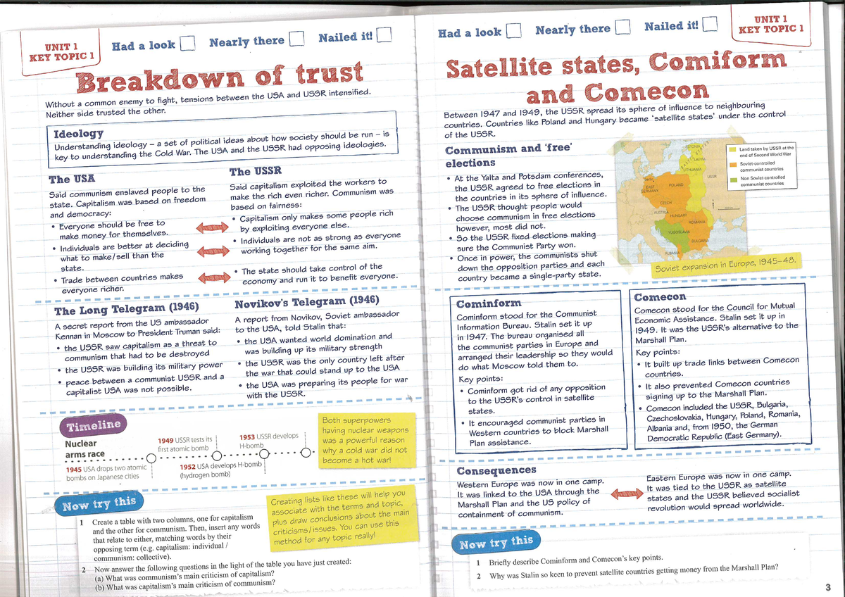 Breakdown of trust Satellite States cominform and comecon - Storia ...
